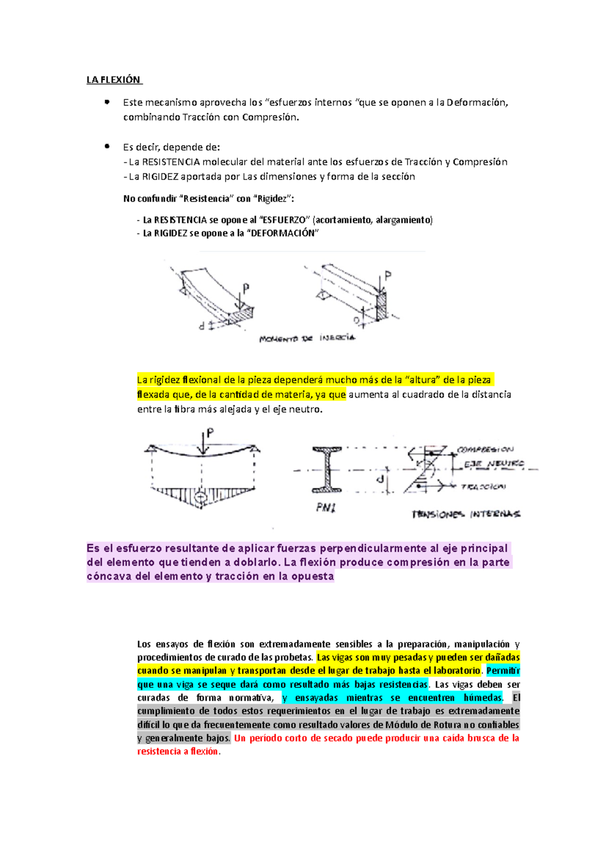 Apuntes de flexión - LA FLEXIÓN Este mecanismo aprovecha los “esfuerzos ...