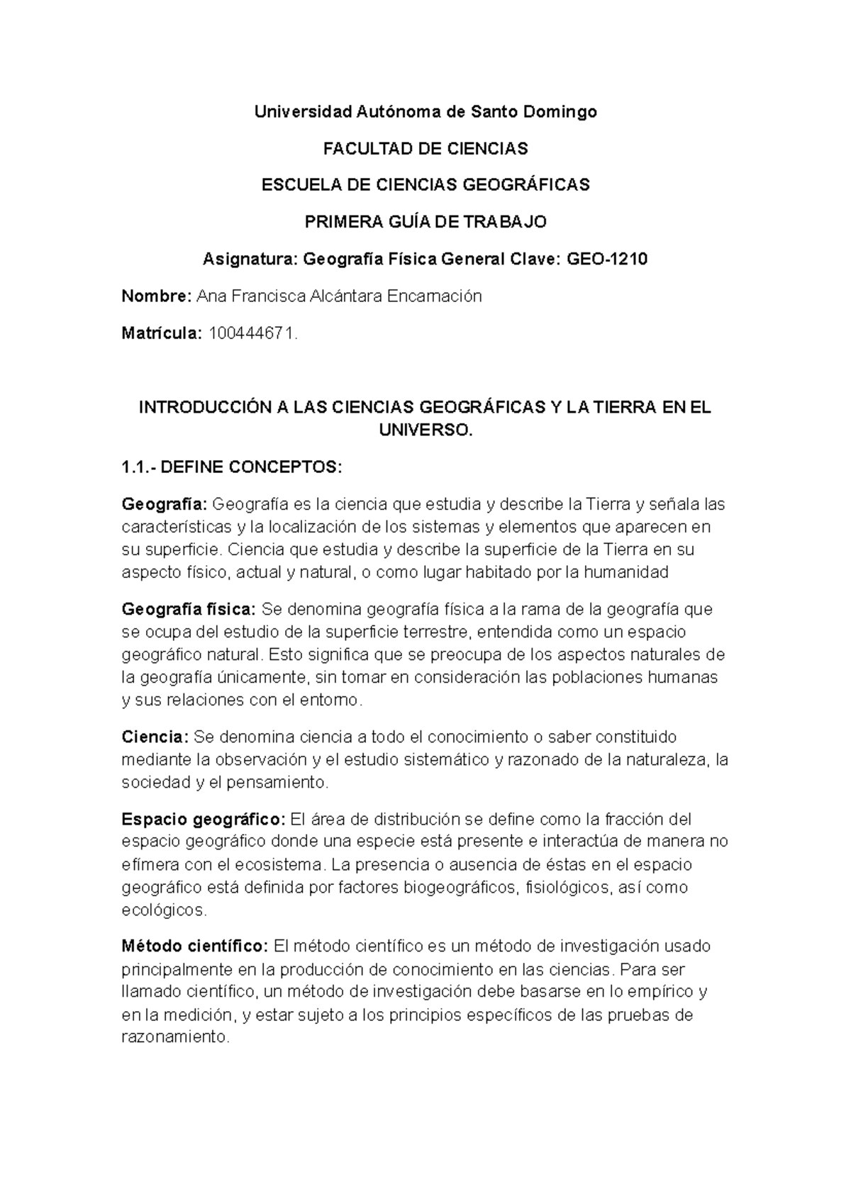 Define Conceptos - Universidad Autónoma de Santo Domingo FACULTAD DE ...