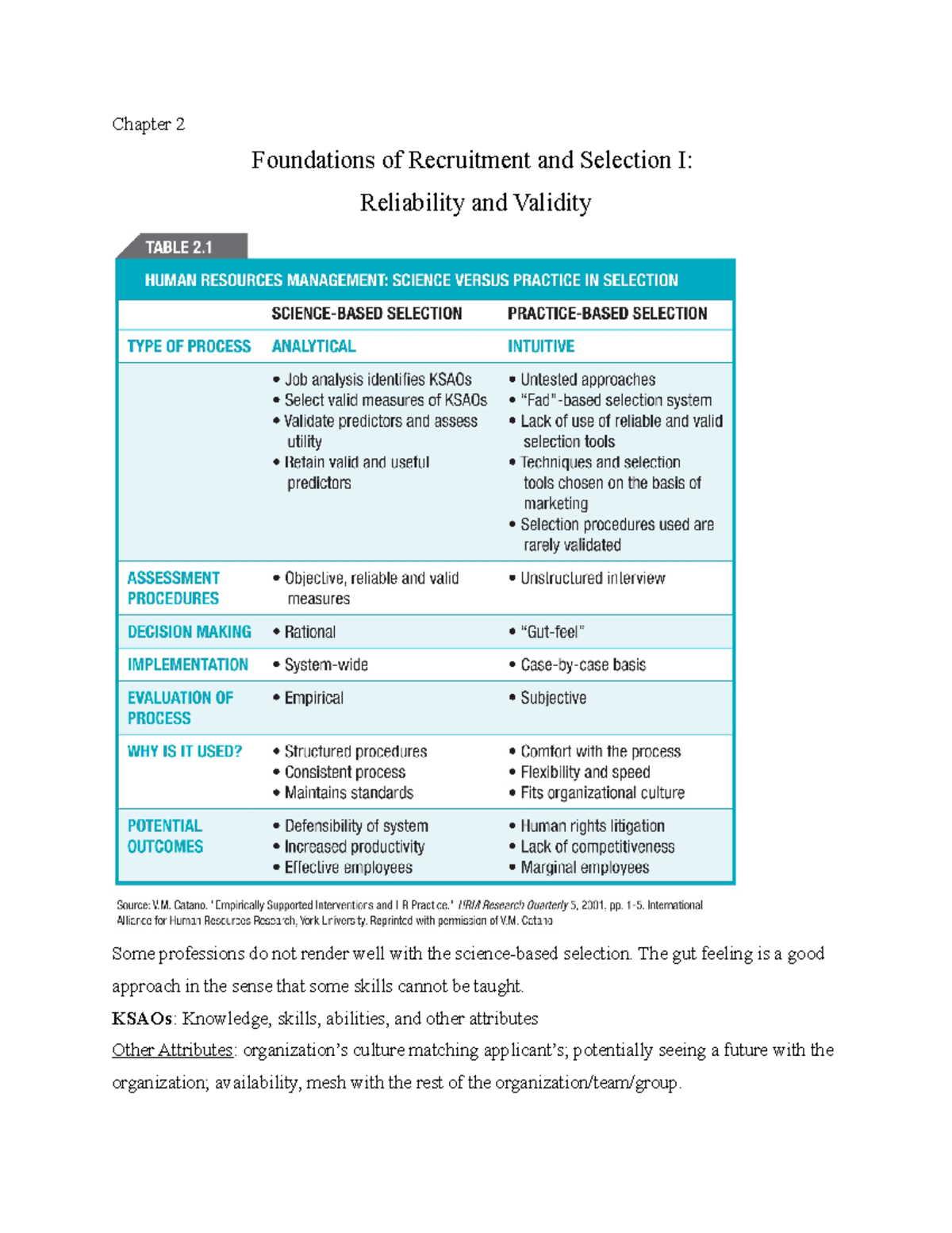 Chapter 2 - Lecture notes 2 - Chapter 2 Foundations of Recruitment and ...