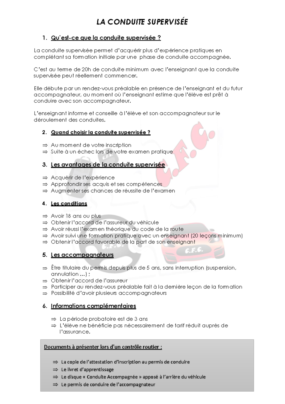 Pourquoi Choisir LA Conduite Supervisée - LA CONDUITE SUPERVISÉE 1. Qu’est-ce que la conduite ...