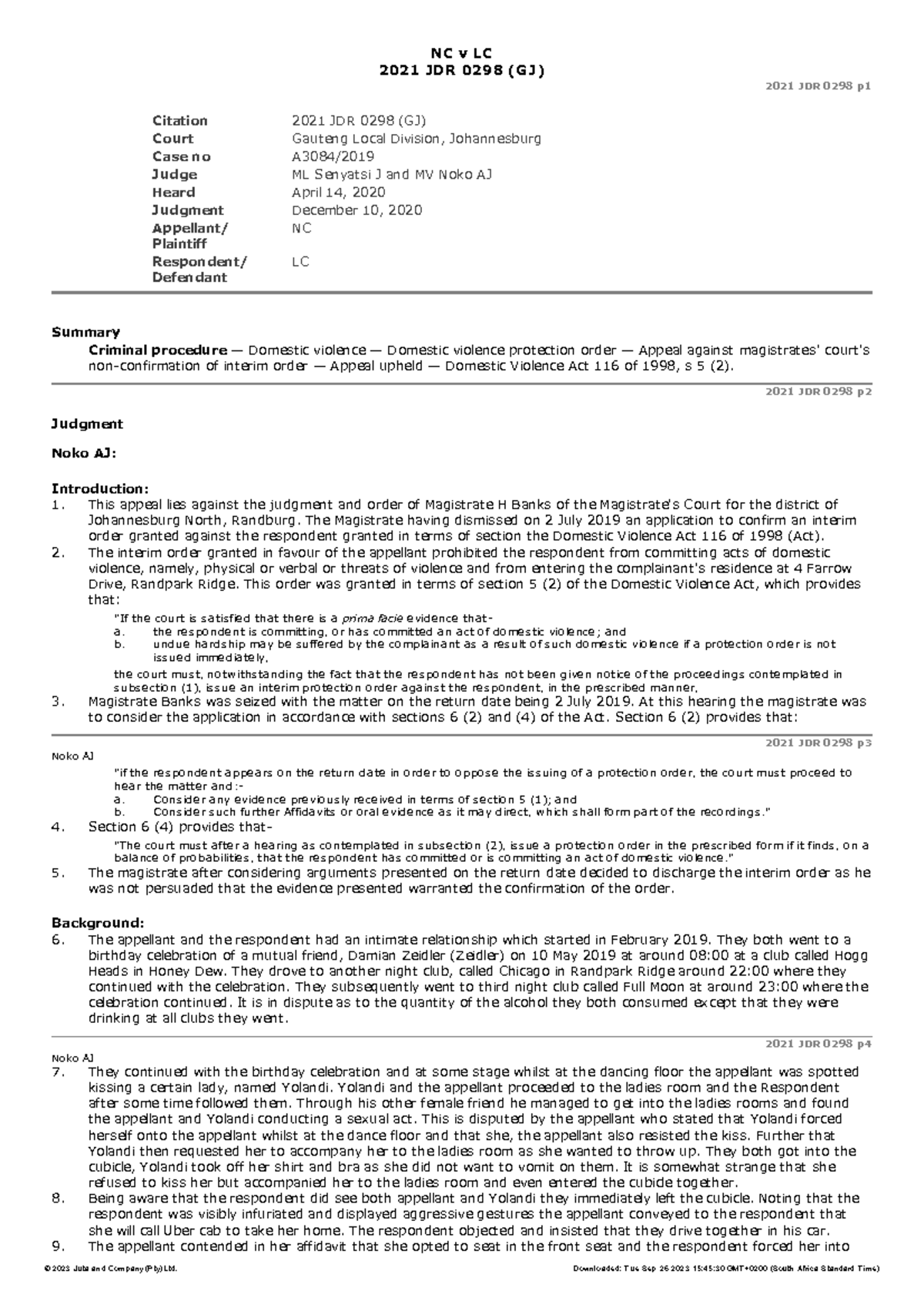 NC v LC 2021 JDR 0298 (GJ) Generated - 1. 2. a. b. 3. a. b. 4. 5. 6. 7 ...
