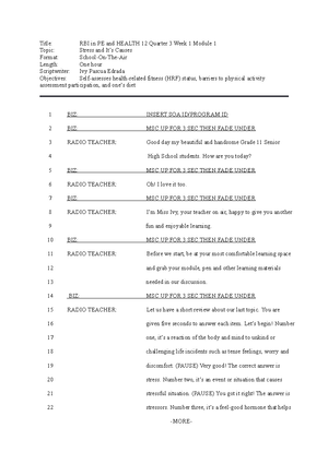 RBI Script 2nd Week CELE - Title: RBI in PE and HEALTH 12 2ndSem ...