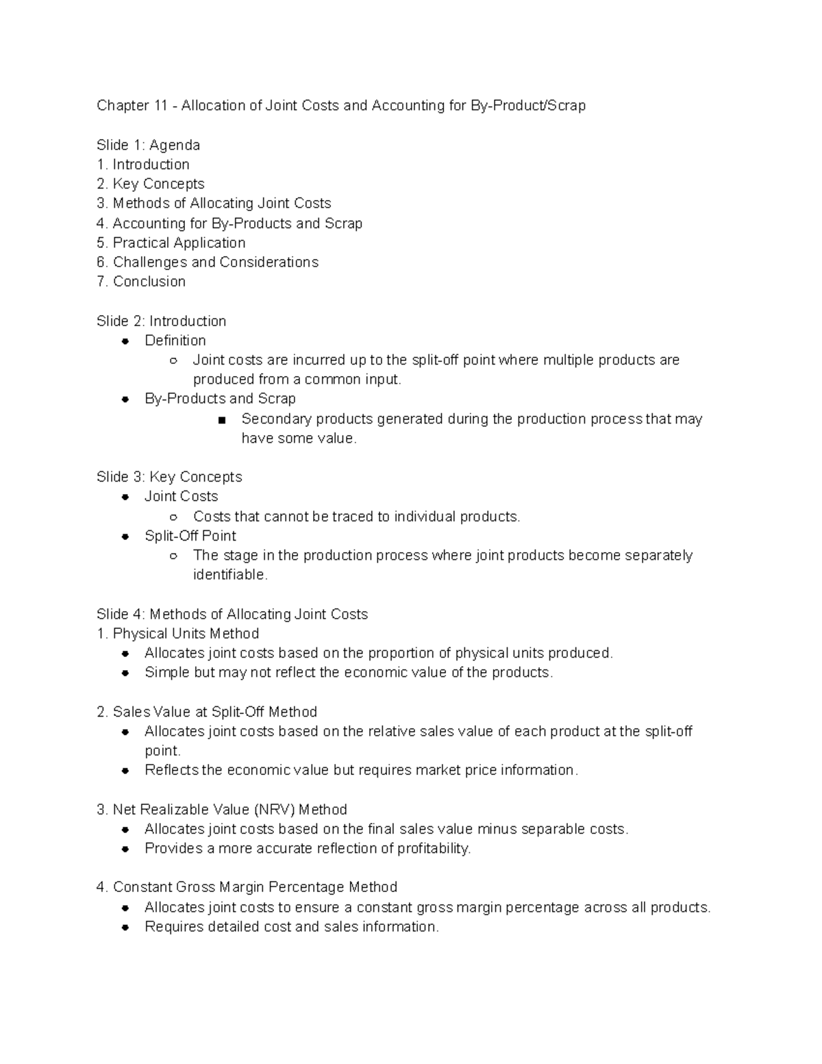 Allocation of Joint Costs and Accounting for By-Product-Scrap - By ...