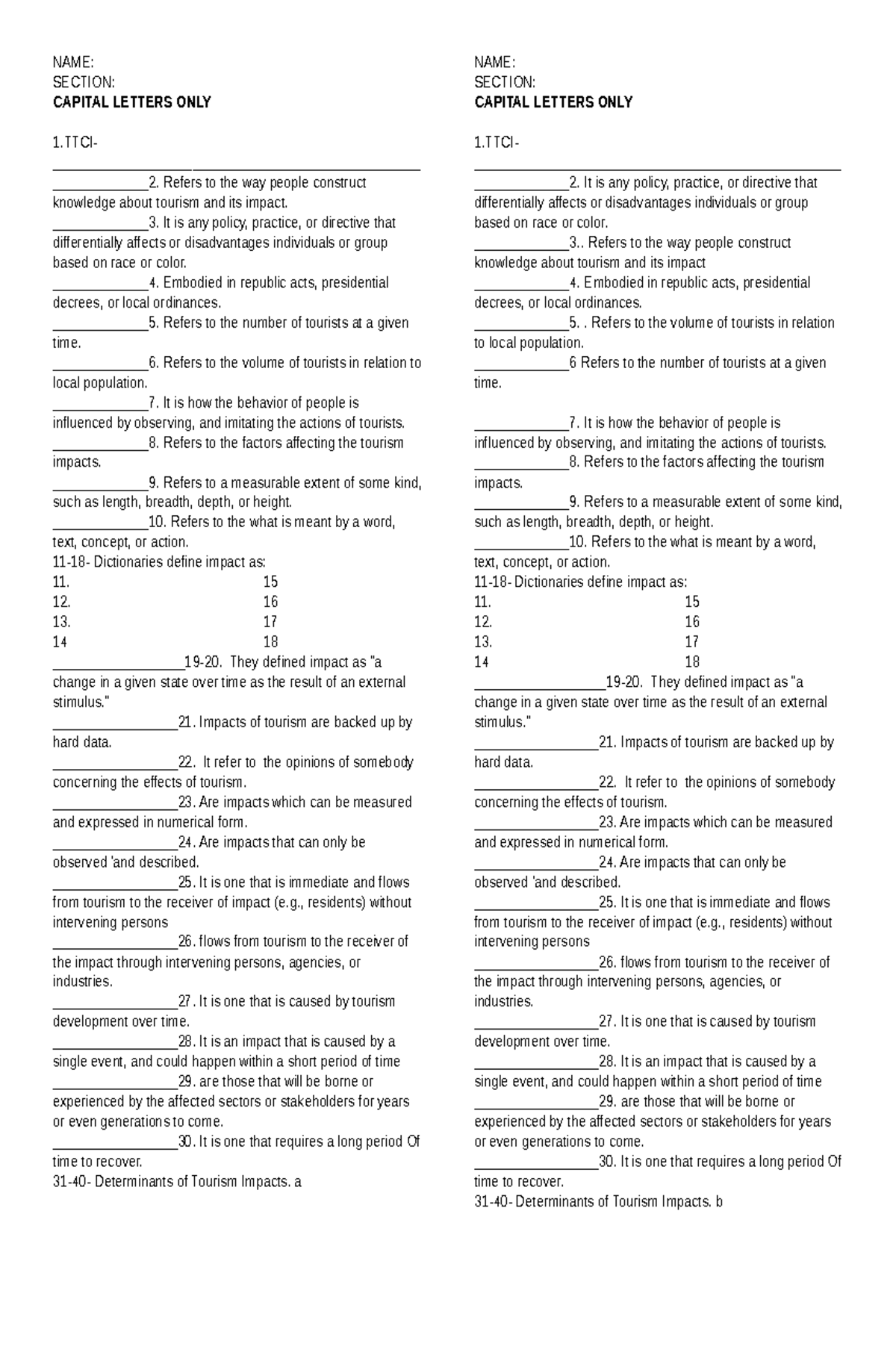 Quiz tm 2 chapter 2 - NAME: SECTION: CAPITAL LETTERS ONLY 1- - Studocu