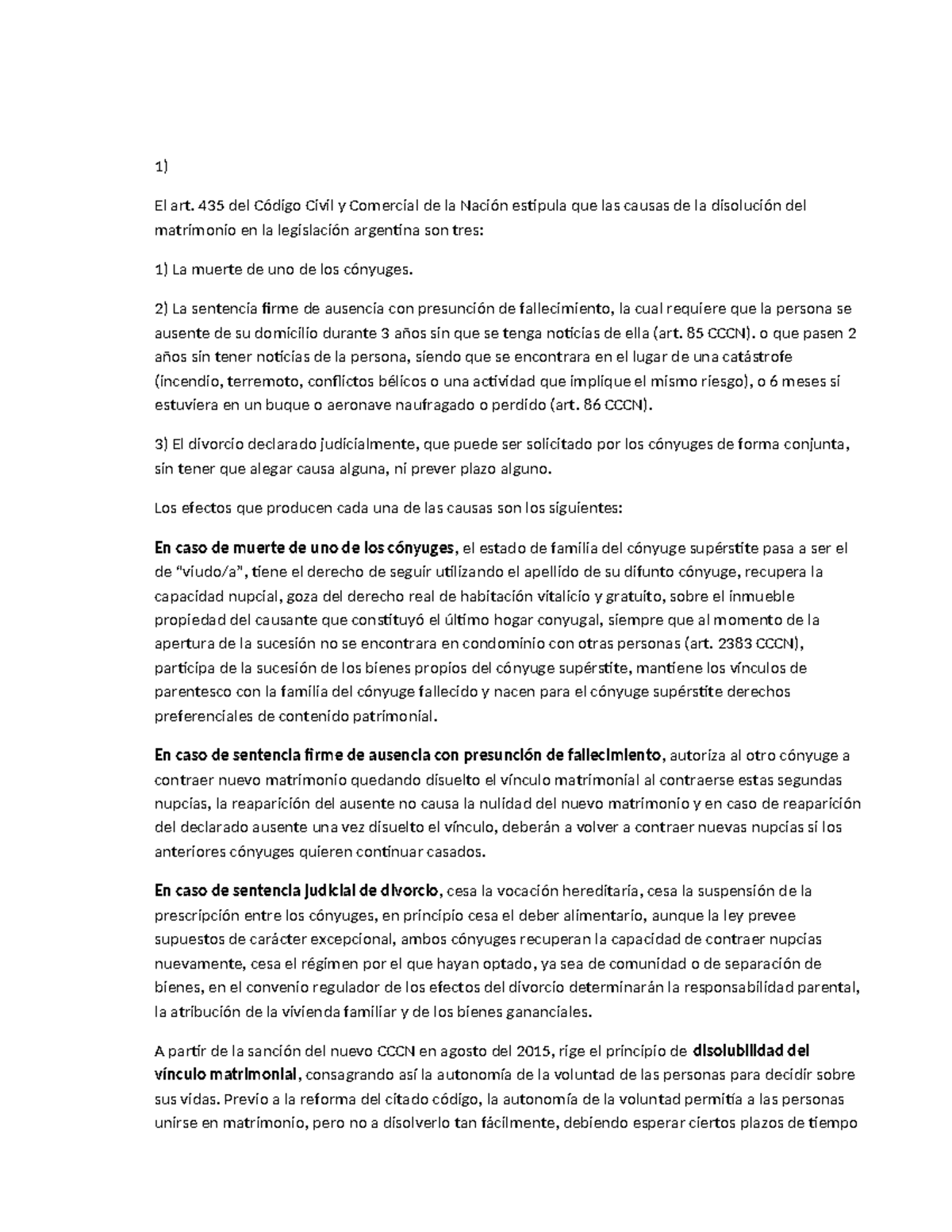 Tp 3 derecho familiar - e3e3e3 - 1) El art. 435 del Código Civil y ...
