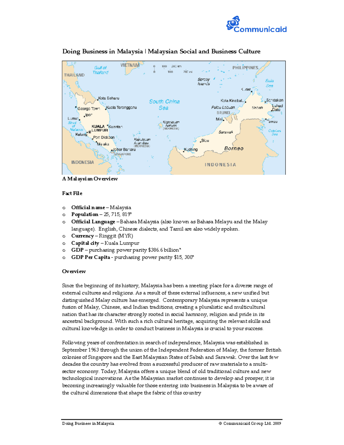 Doing Business in Malaysia - English, Chinese dialects, and Tamil are ...