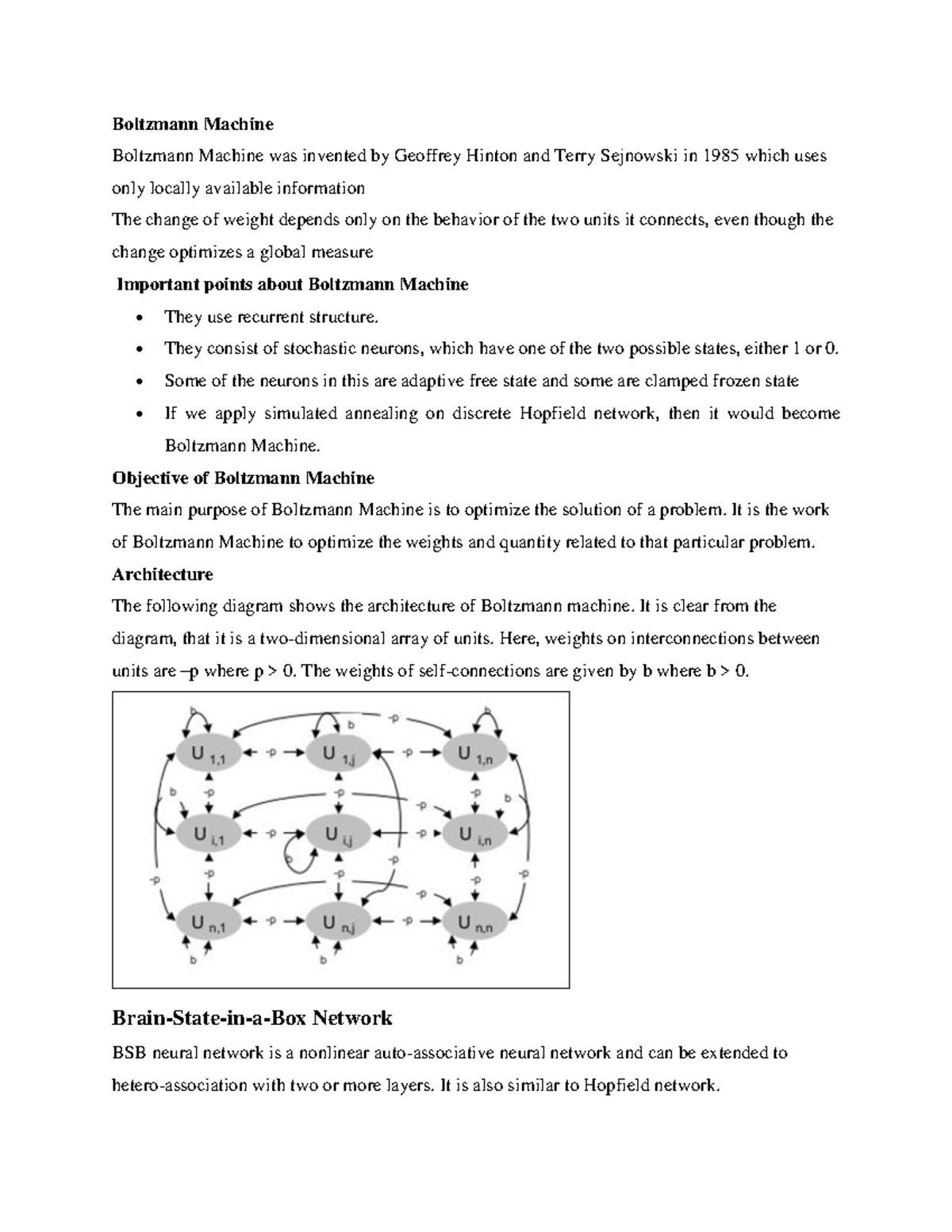 Boltzmann Machine (TYPE OF Artificial Neural Networks) - Boltzmann Machine Boltzmann Machine was ...