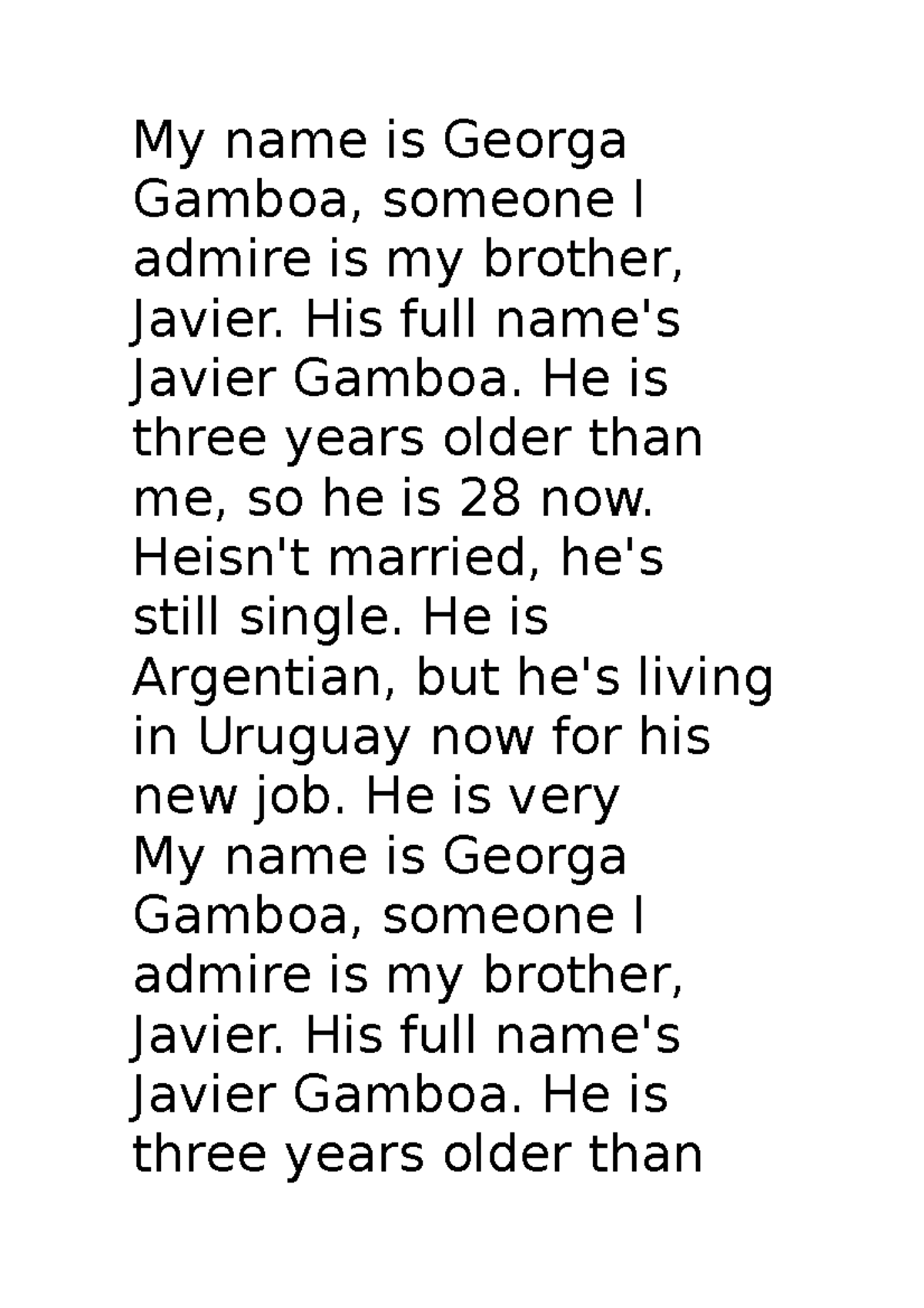 Week 5 - utp - My name is Georga Gamboa, someone I admire is my brother ...