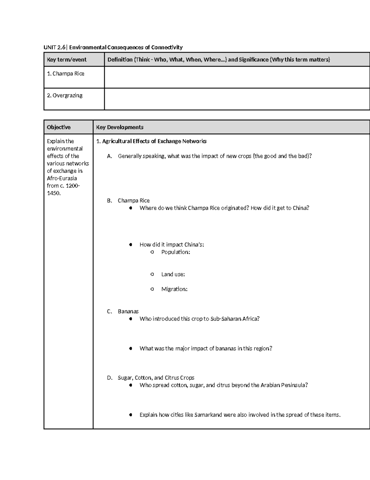 2.6 Reading Guide - Write a contextual statement for each of the ...