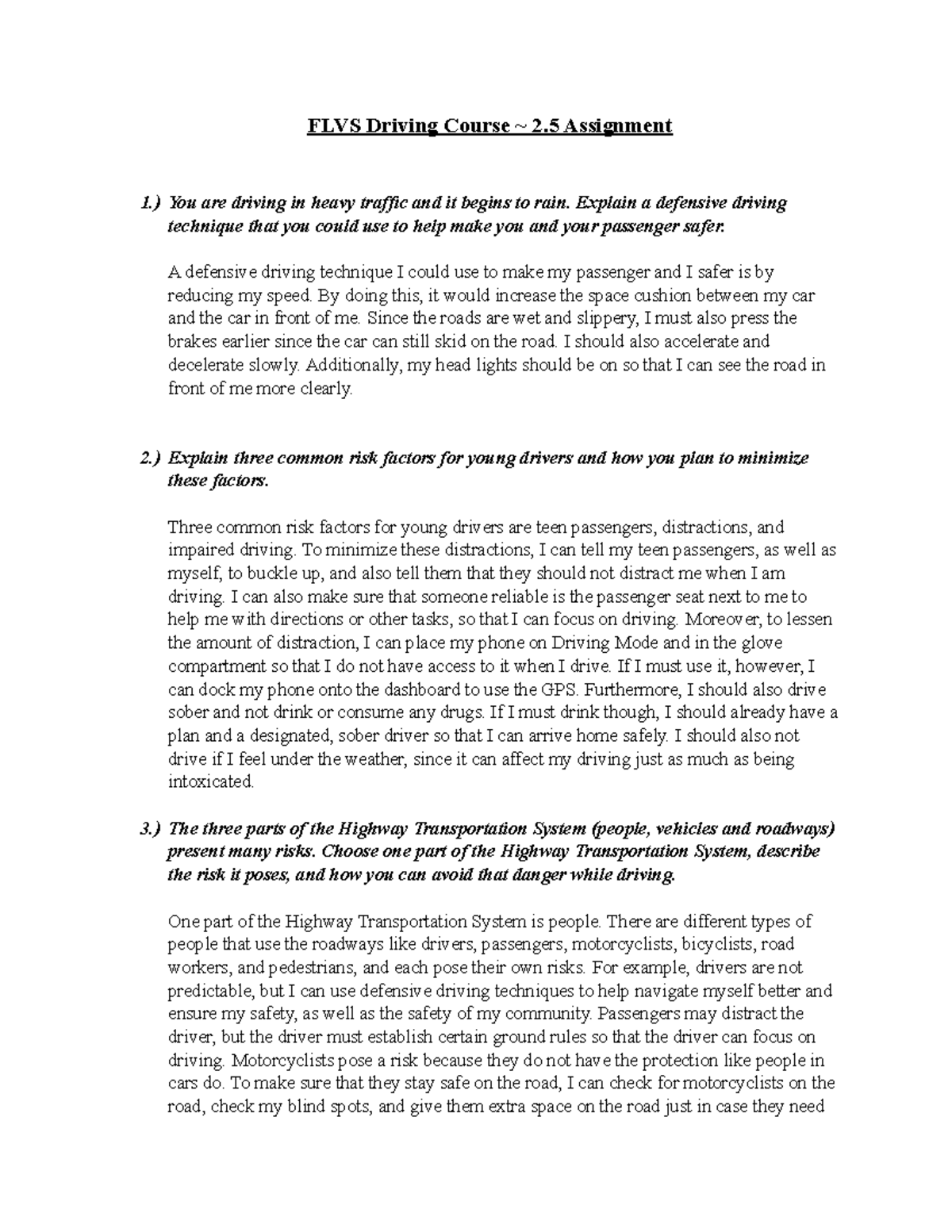 2.5 Assignment - Japanese Literature practice - FLVS Driving Course ~ 2 ...
