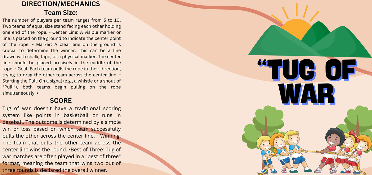 “TUG OG WAR - Tug of war - “TUG OF “TUG OF WAR WAR DIRECTION/MECHANICS ...