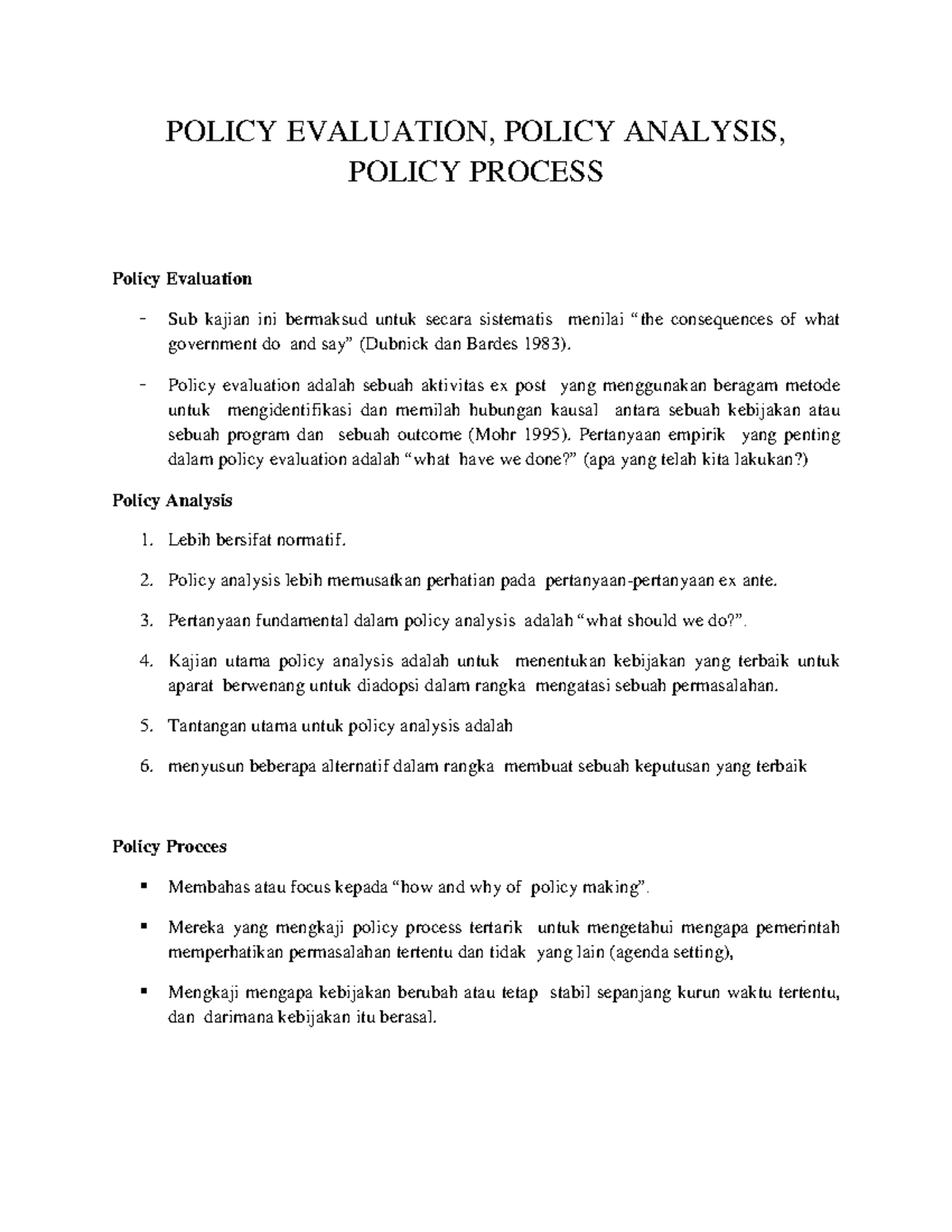 Hubungan Internasional_Policy Evaluation - POLICY EVALUATION, POLICY ...