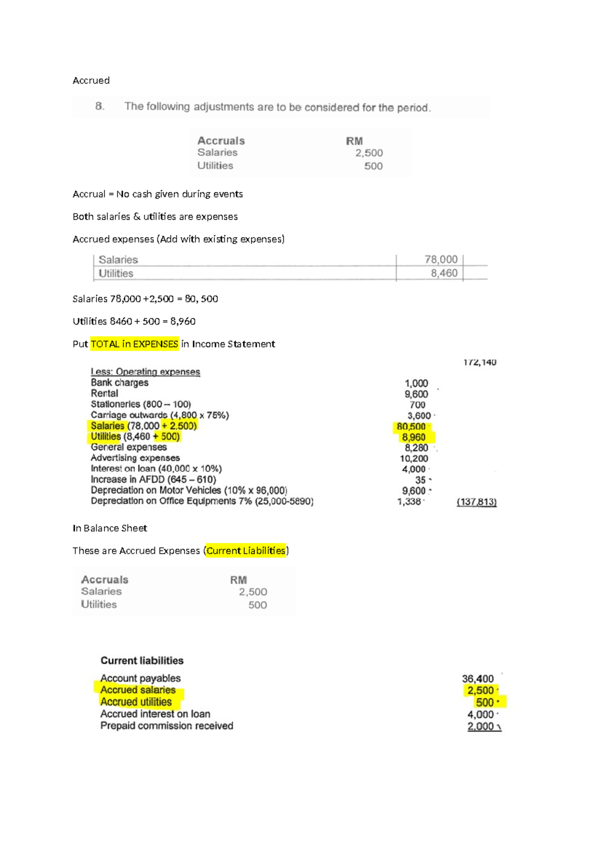 Accrued - acc116 - Business Administration - Accrued Accrual = No cash ...