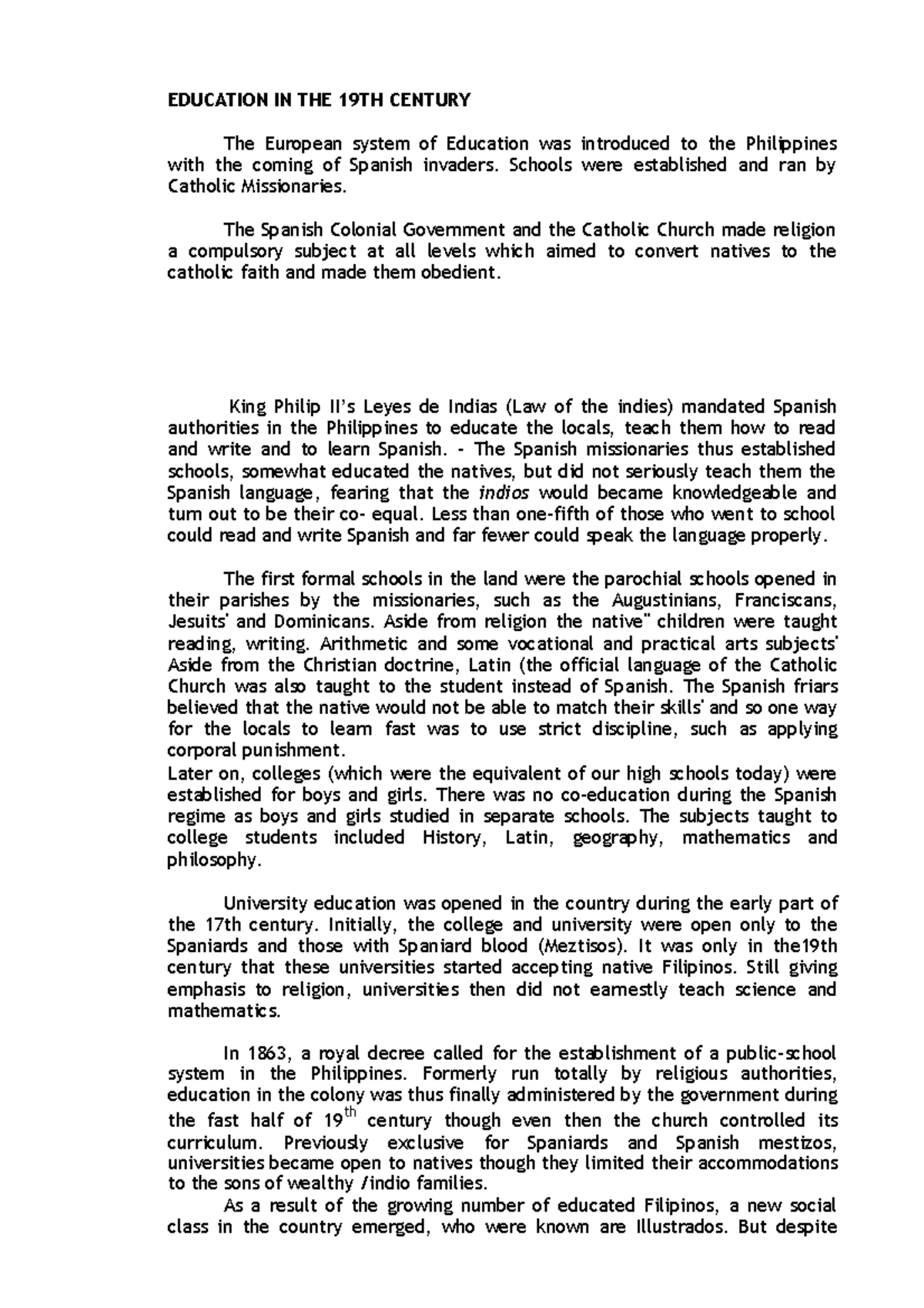 Module 1 Lesson 2 Education IN THE 19TH Century - EDUCATION IN THE 19TH ...