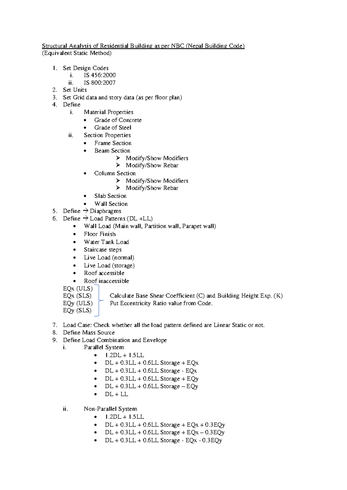 1. Design Steps as per NBC for Structrual Analysis of Residential ...