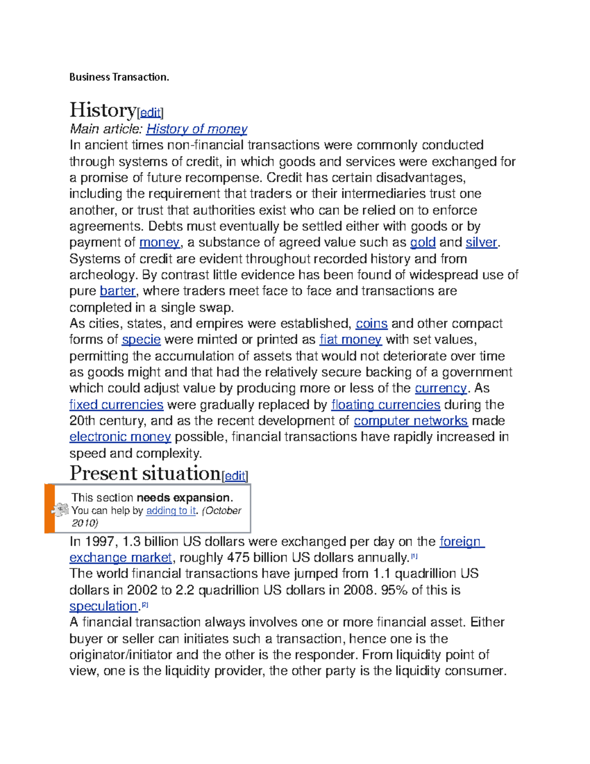 Business Transaction - Lecture notes 1 - Business Transaction. Mai nar ...