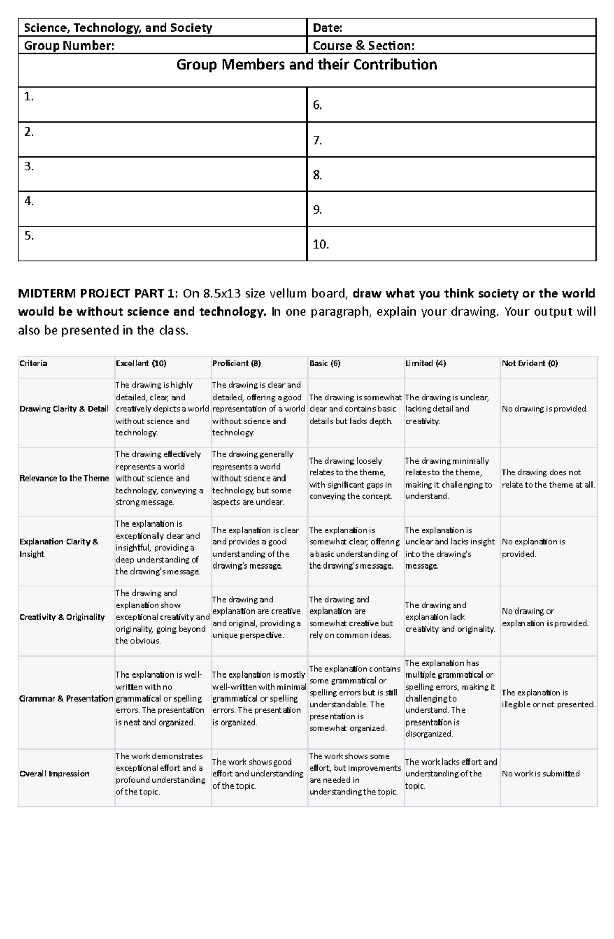 Project AY 23 24 - Science, Technology, and Society Date: Group Number ...