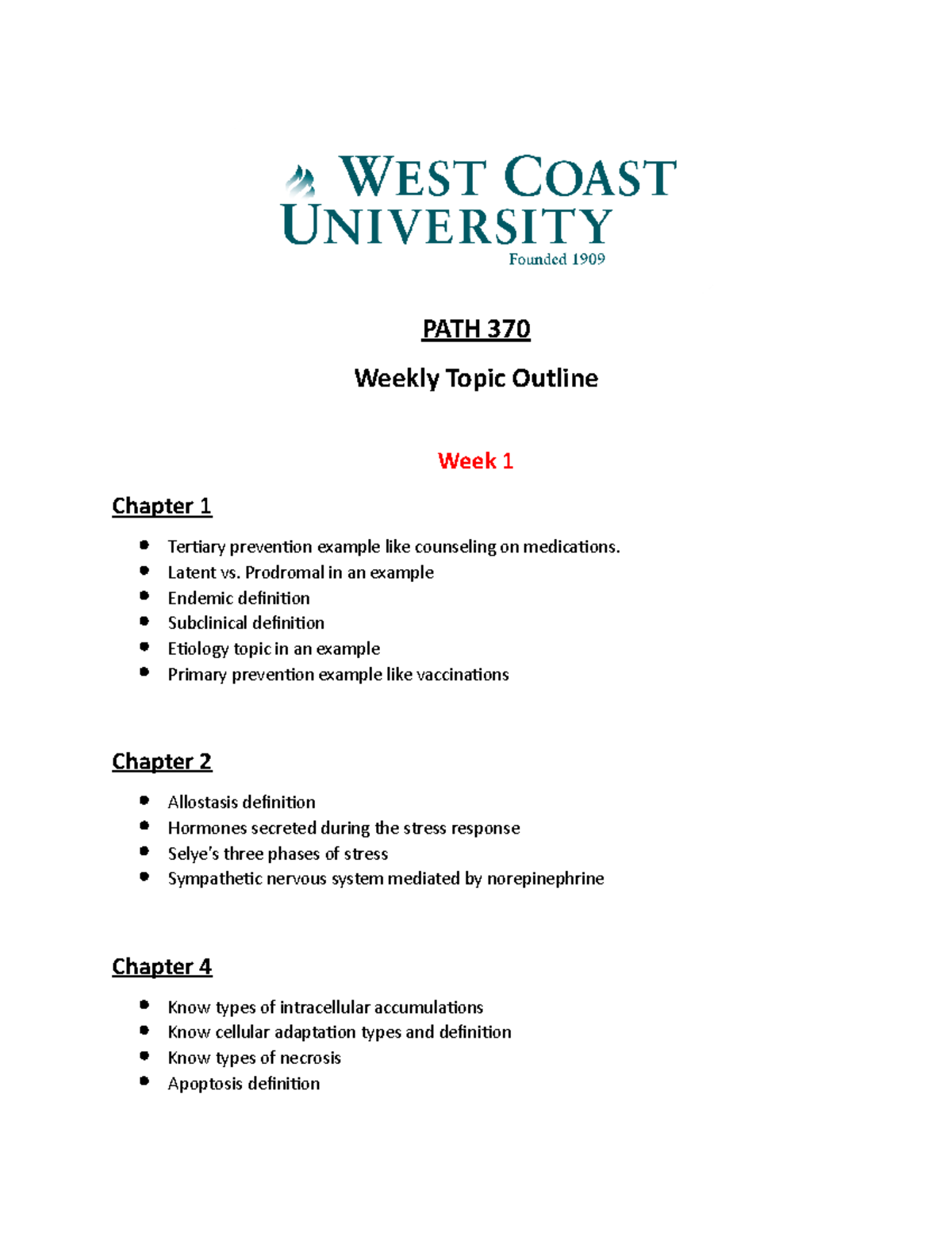 Study+Guide+Online+PATH+370+All+Chapters - PATH 370 Weekly Topic ...