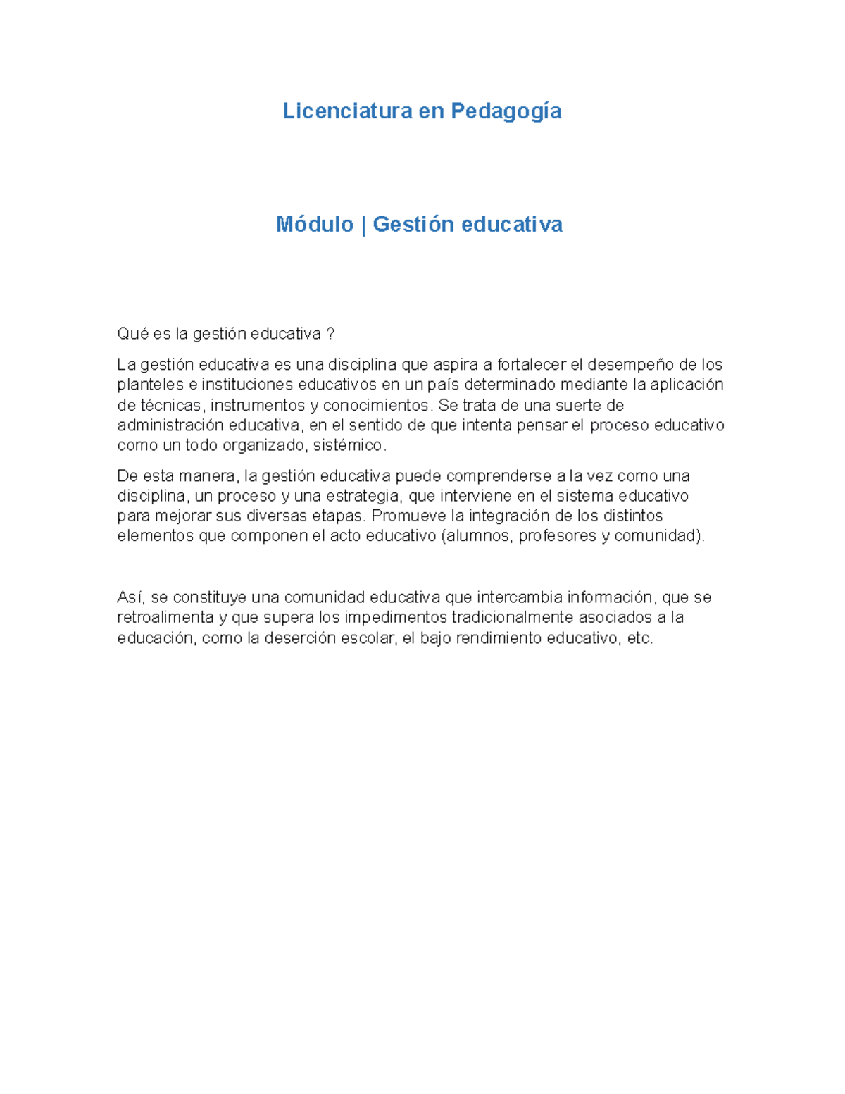 Apeido Nombre R1 U2 - Apuntes - Licenciatura en Pedagogía Módulo ...