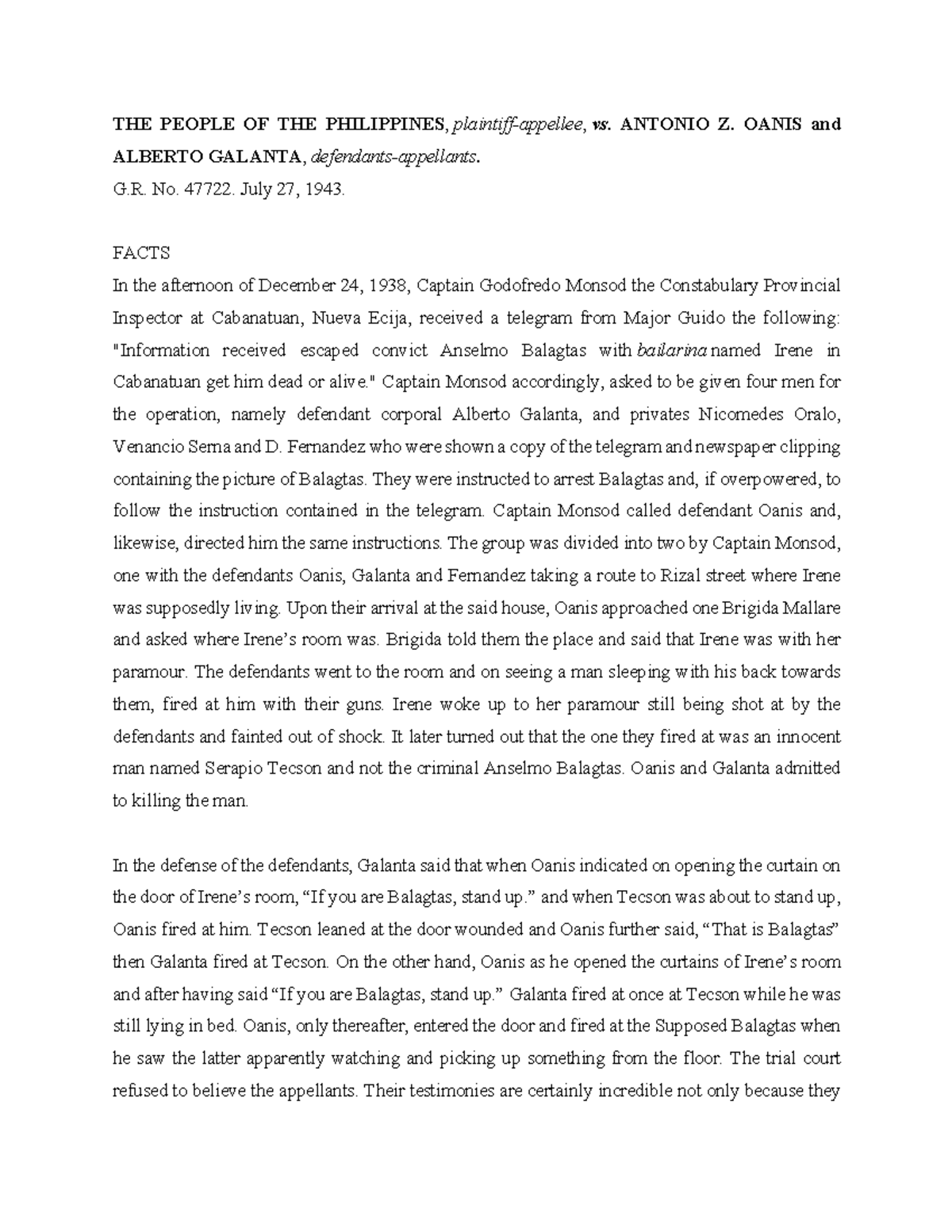 GR 47722 - Case digest - THE PEOPLE OF THE PHILIPPINES , plaintiff ...
