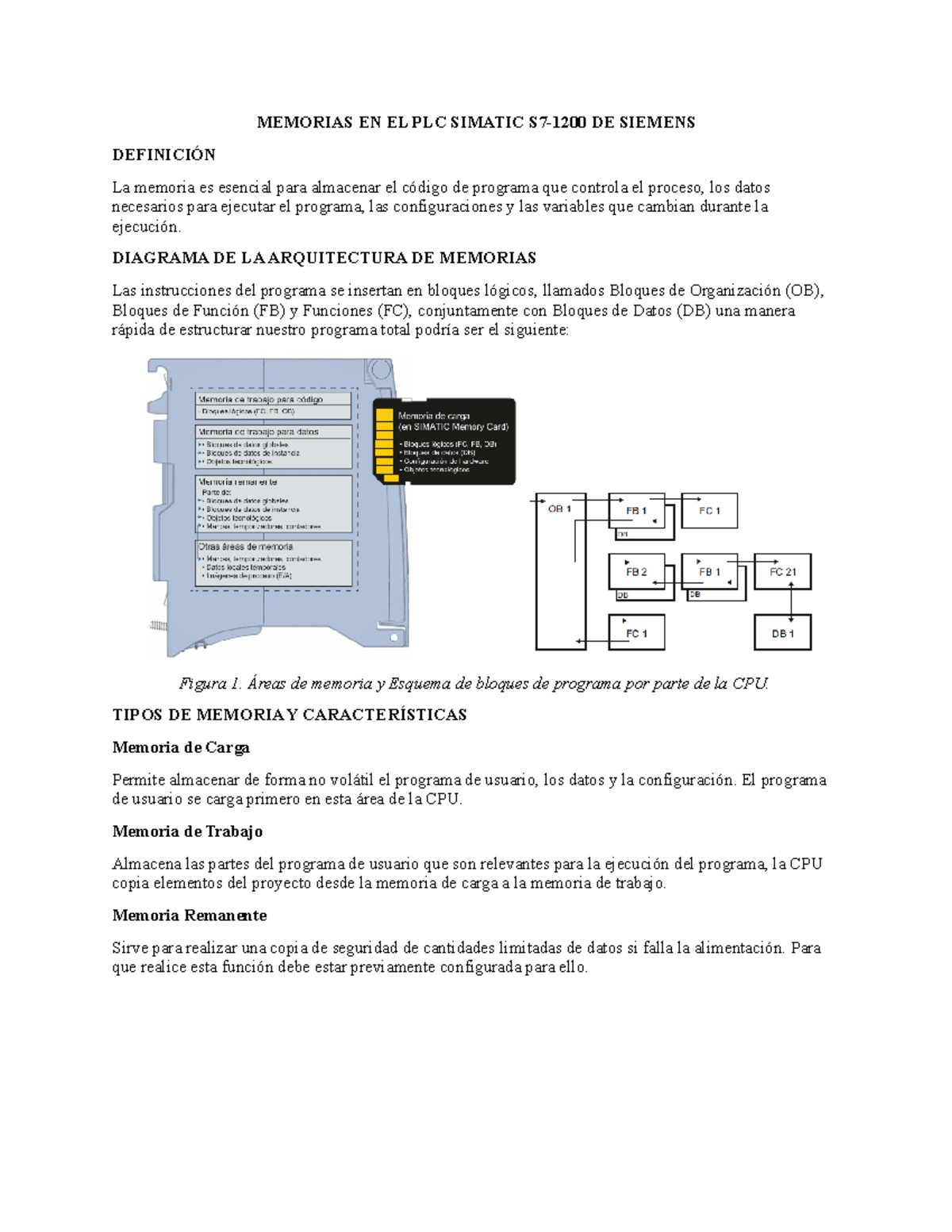 Informe de Memorias - MEMORIAS EN EL PLC SIMATIC S7-1200 DE SIEMENS ...
