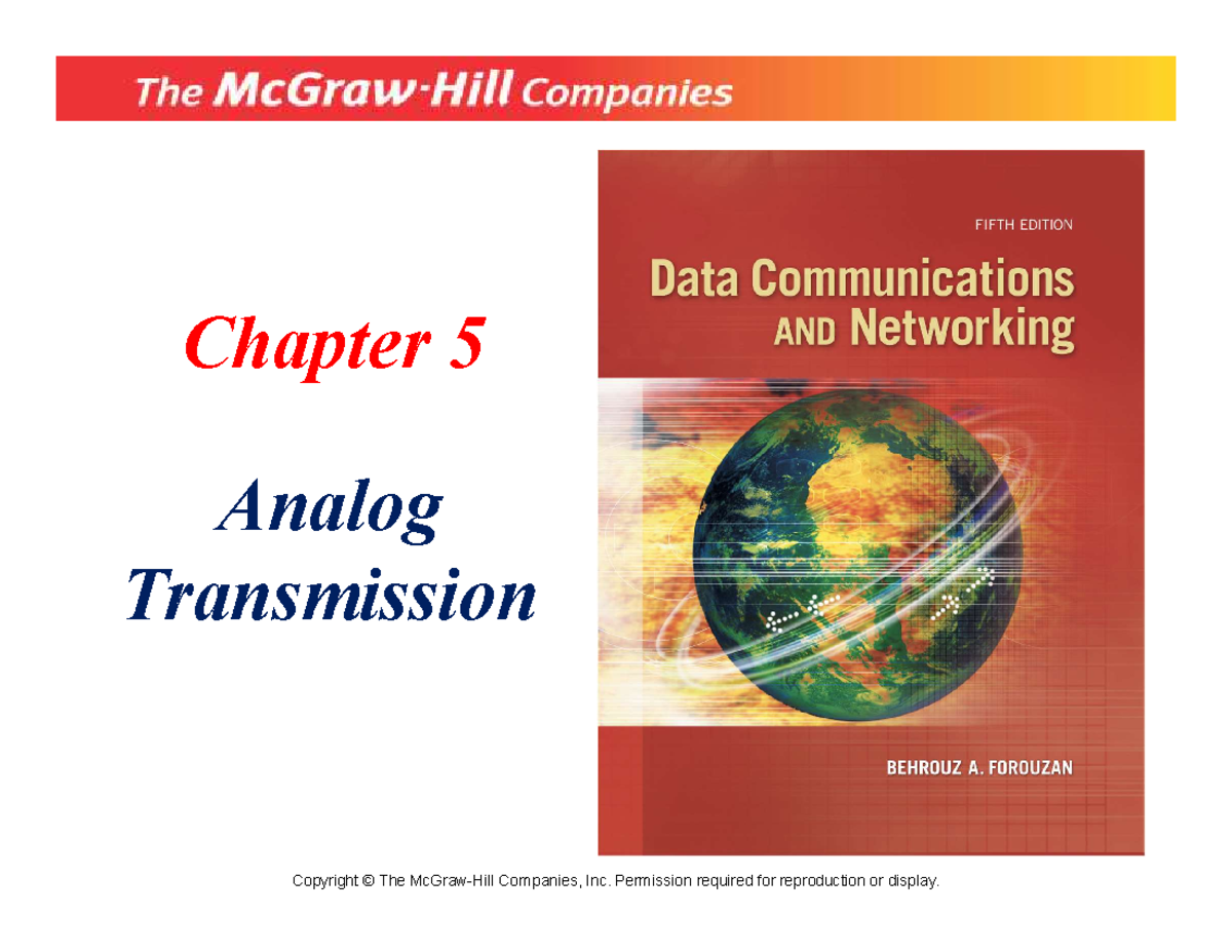 Chapter 5 - ppt of forouzan - Chapter 5 Analog Transmission Copyright ...