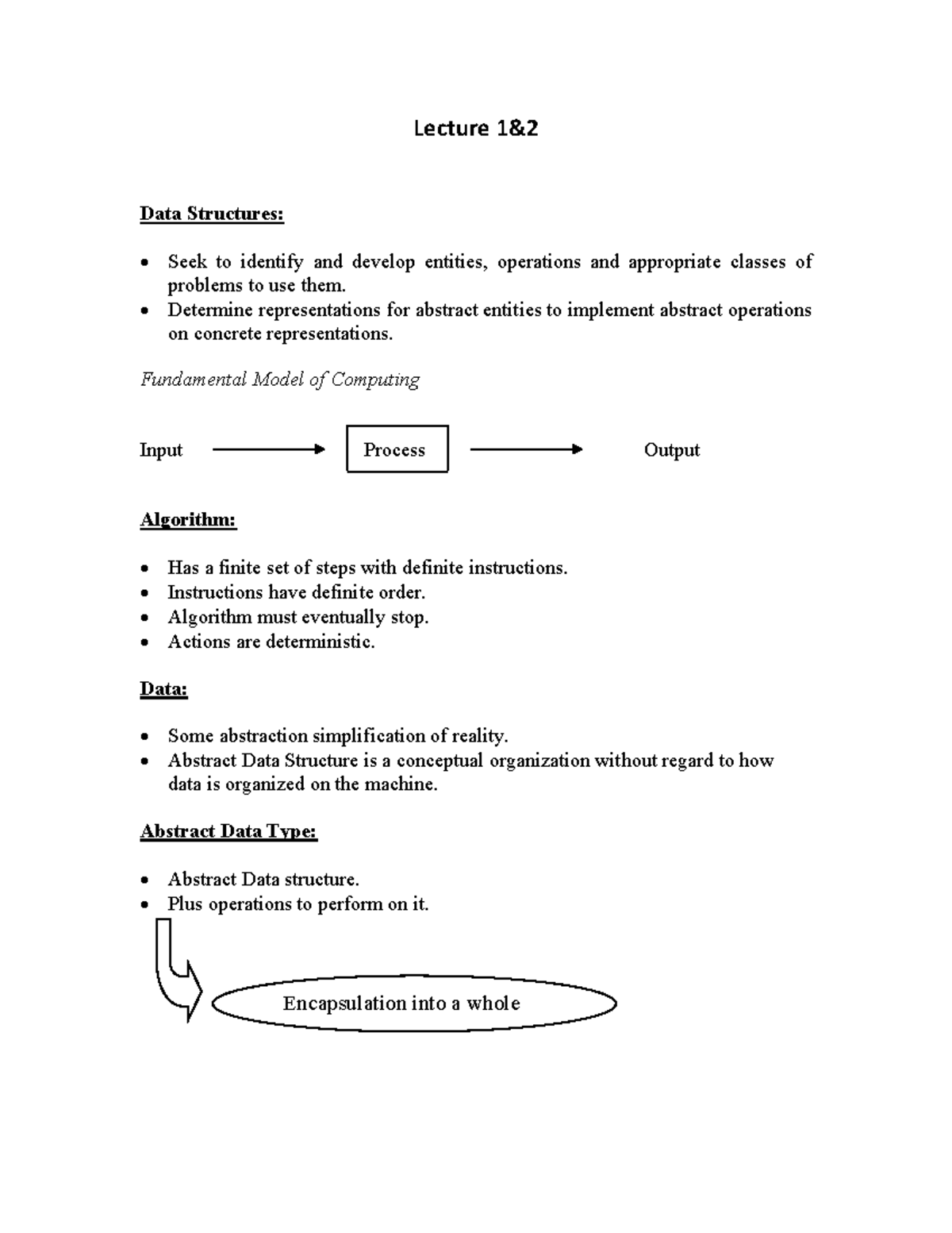 Cis Lesson 12 Lecture 1and Data Structures Seek To Identify And Develop Entities Operations