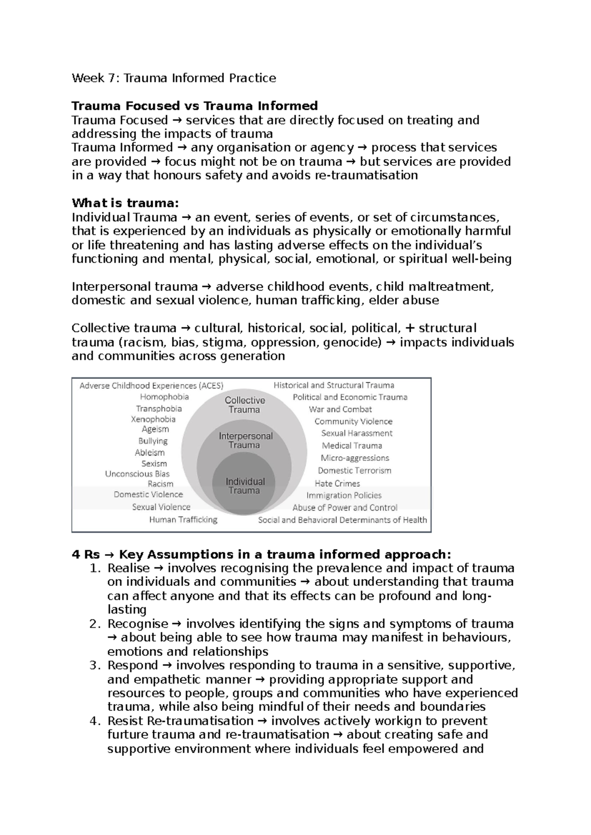 Week 7 Trauma Informed Practice - Week 7: Trauma Informed Practice ...
