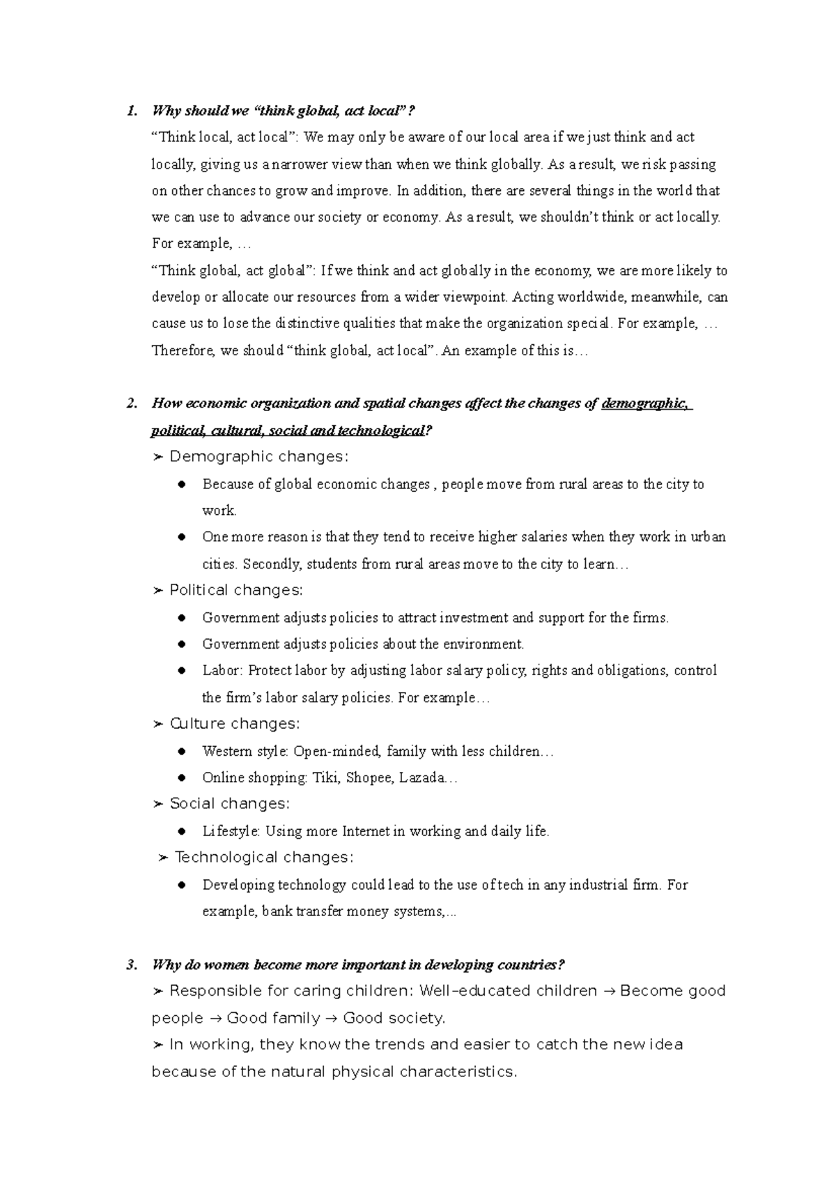 Geo Note Mid-term - Geo Note Mid-term - Why should we “think global ...