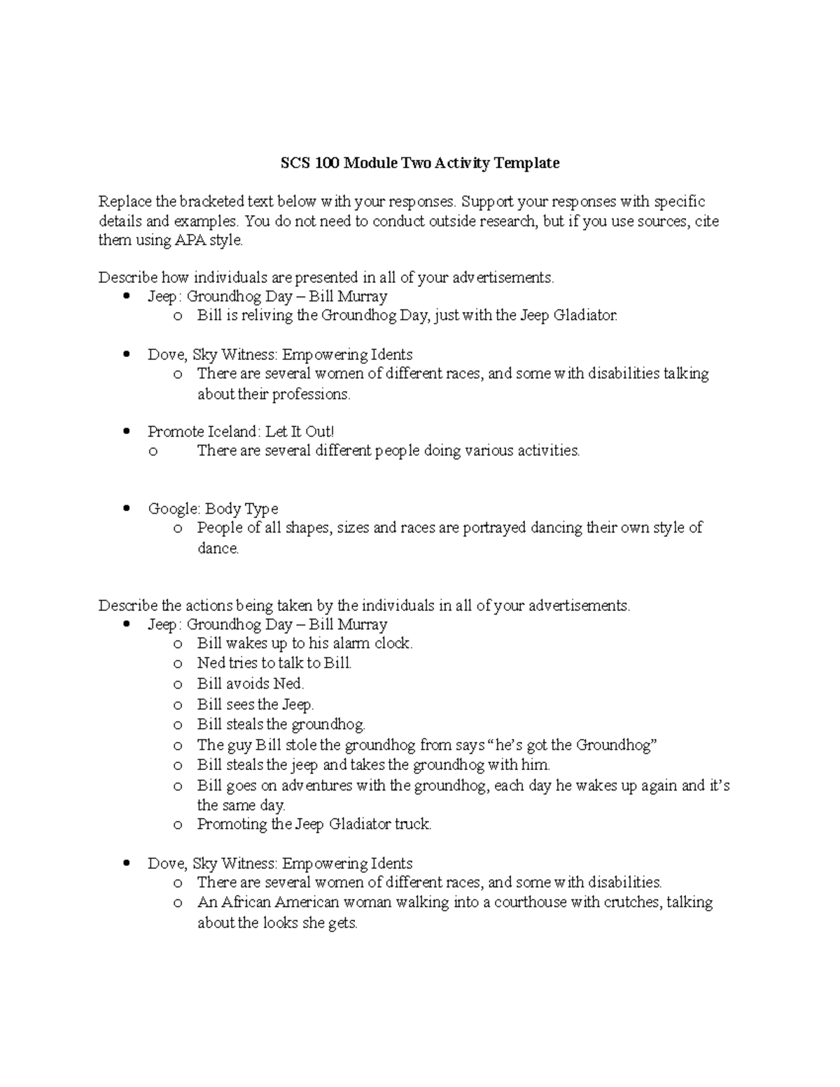 2-2 Activity Individual Representation in Advertisments - SCS 100 ...