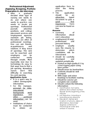 Professional Adjustment - Professional journals advertise positions ...