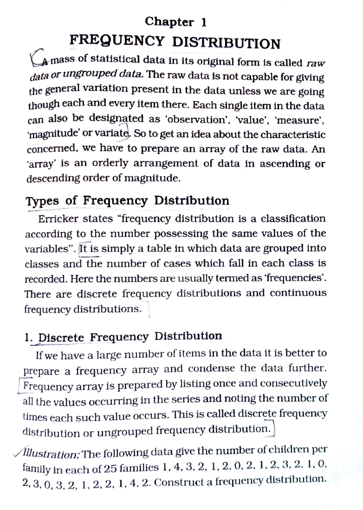 Stati note.10 - Chapter 1 FREQUENCY DISTRIBUTION Amass of statistical ...