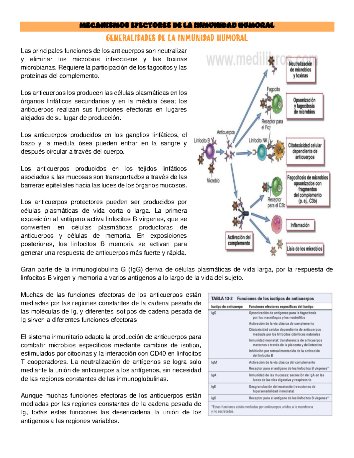 Mecanismos Efectores DE LA Inmunidad Humoral - MECANISMOS EFECTORES DE LA INMUNIDAD HUMORAL ...