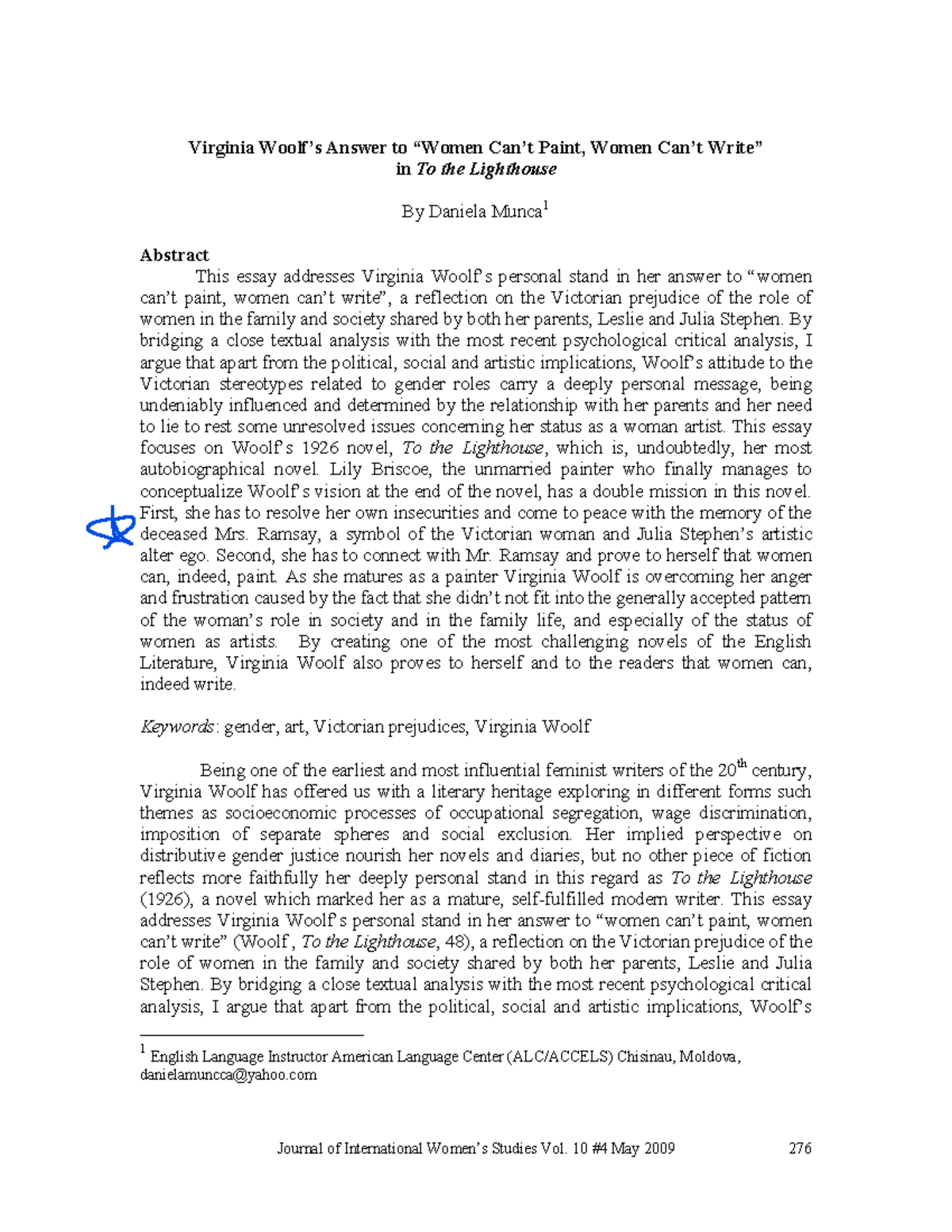 Virginia Woolf's Answer to Wo - Virginia Woolf’s Answer to “Women Can’t ...