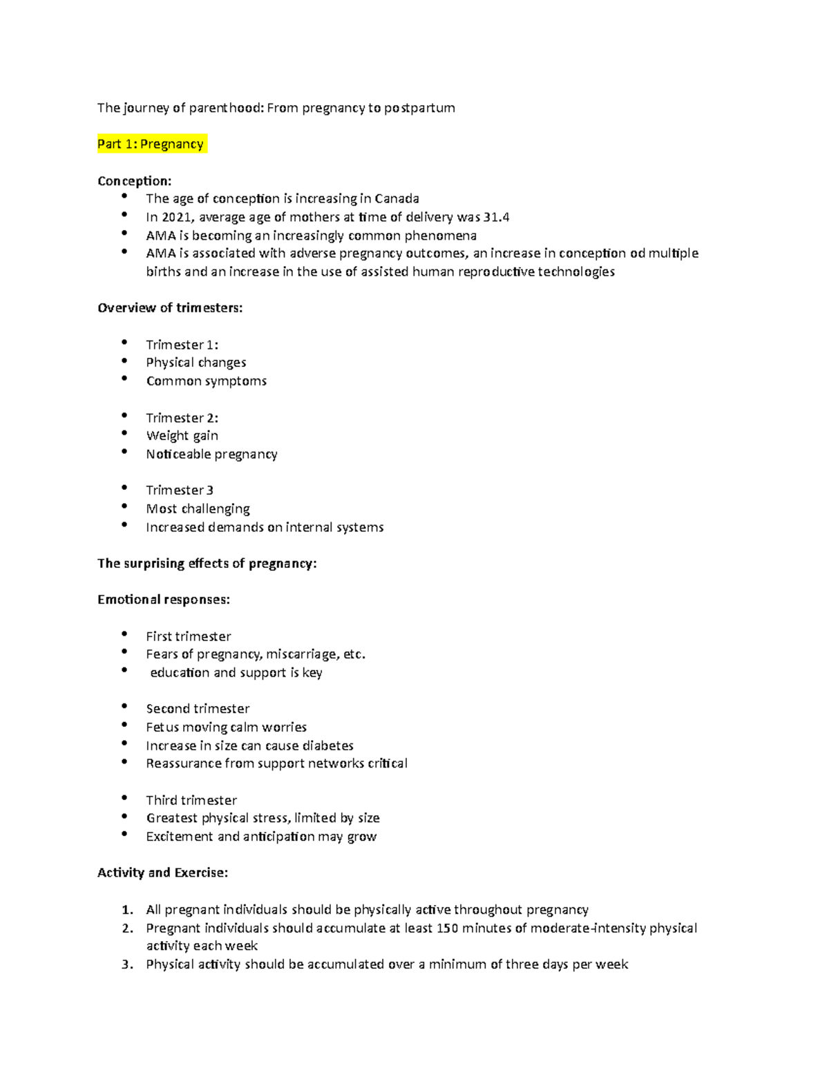 Personal determinants 1001A - Pregnancy and childbirth - The journey of ...