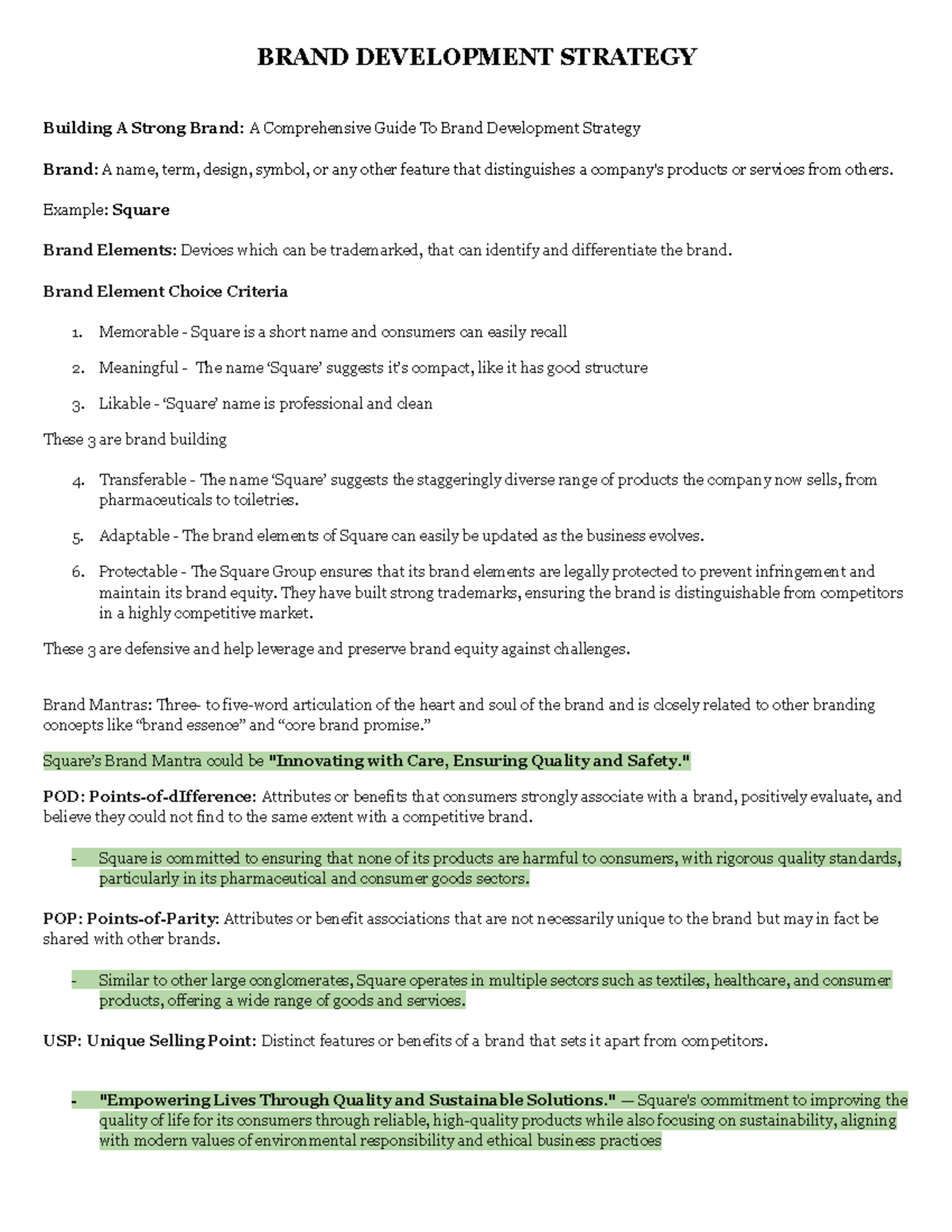 Chapter 10 and 11: Brand - BRAND DEVELOPMENT STRATEGY Building A Strong ...