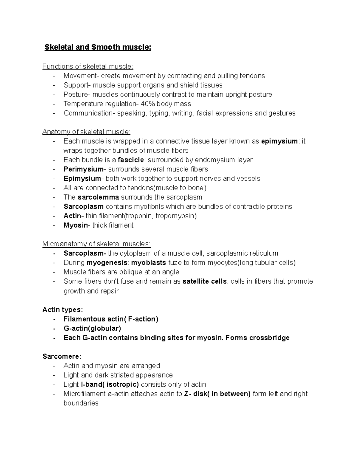 Skeletal and Smooth muscle - Skeletal and Smooth muscle: Functions of ...