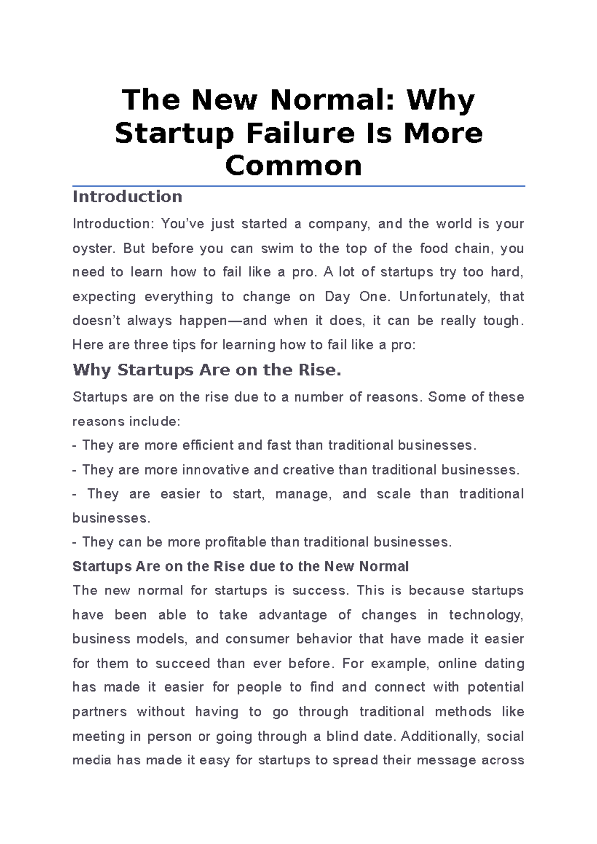 The New Normal Startup Failure Is More Common - The New Normal: Why ...