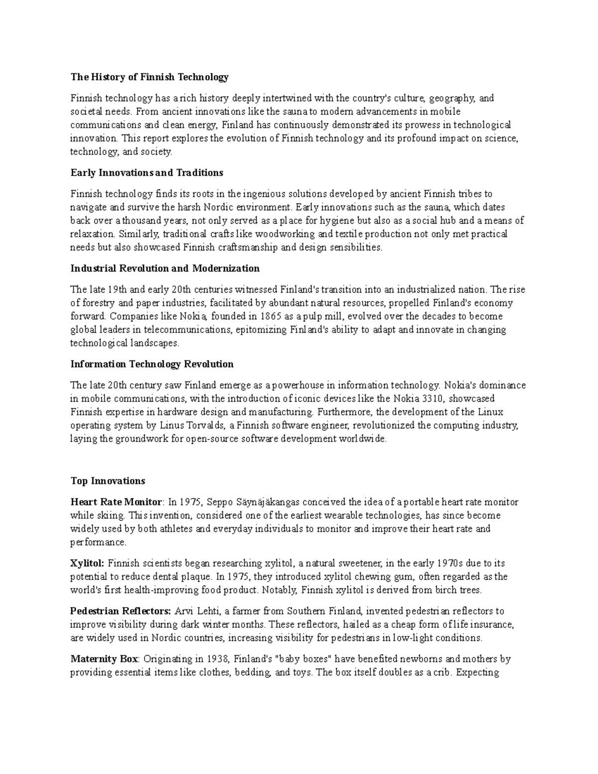 Sts - The History of Finnish Technology Finnish technology has a rich ...