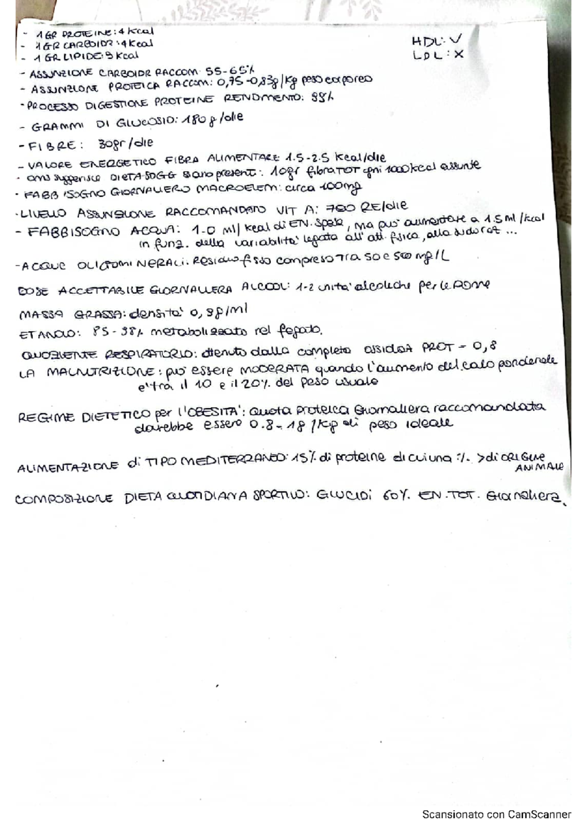 Fisiologia nutr - 1GR PROTEINE : 4 Kcal 1GR CARBOID? 4 Kcal HDL: 1 GR ...