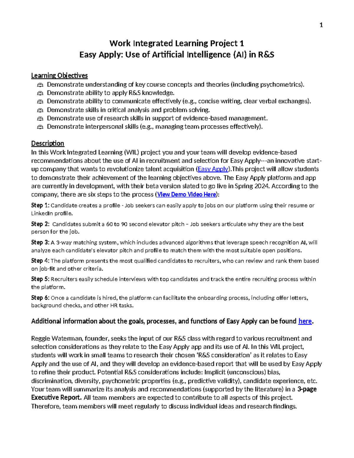 MGHD25 WIL Project 1 - Easy Apply - Work Integrated Learning Project 1 ...