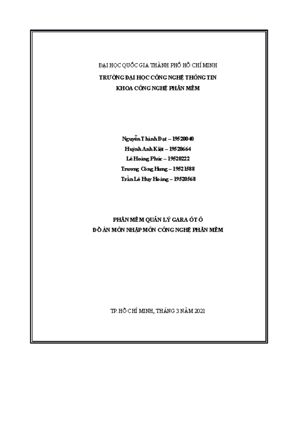 [123doc] - do-an-xay-dung-phan-mem-quan-ly-gara-o-to - ĐẠI HỌC QUỐC GIA THÀNH PHỐ HỒ CHÍ MINH ...