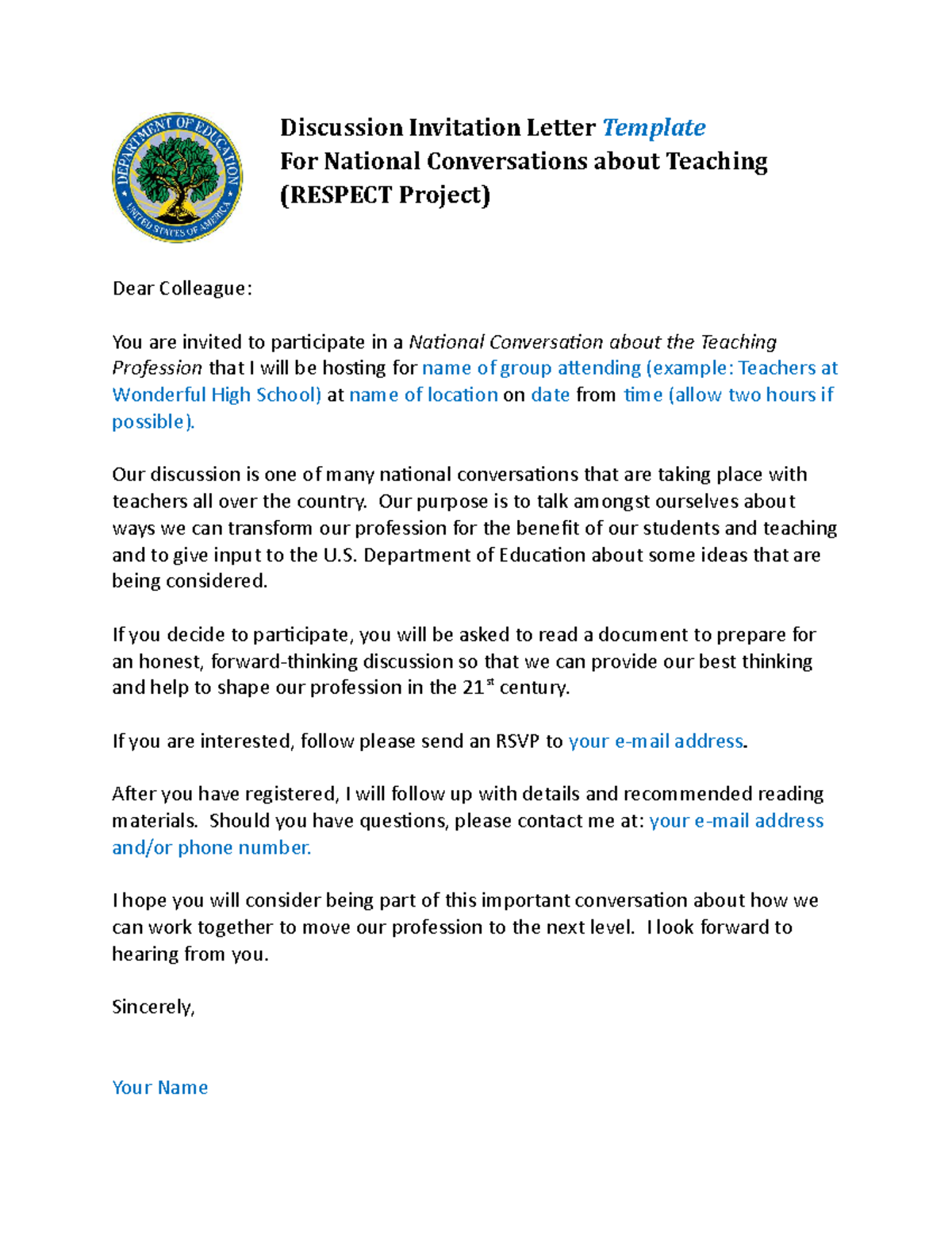 Invitation-template - letter - Discussion Invitation Letter Template ...