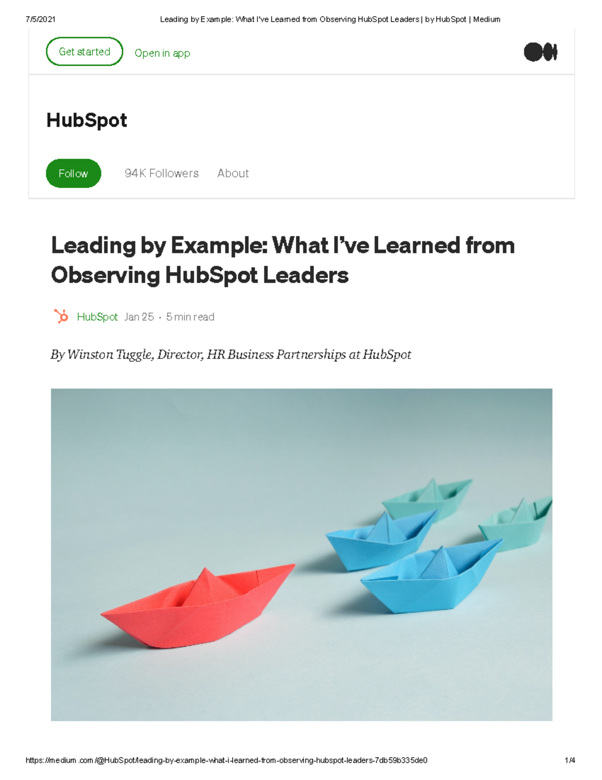 Leading by Example What I’ve Learned from Observing Hub Spot Leaders by ...