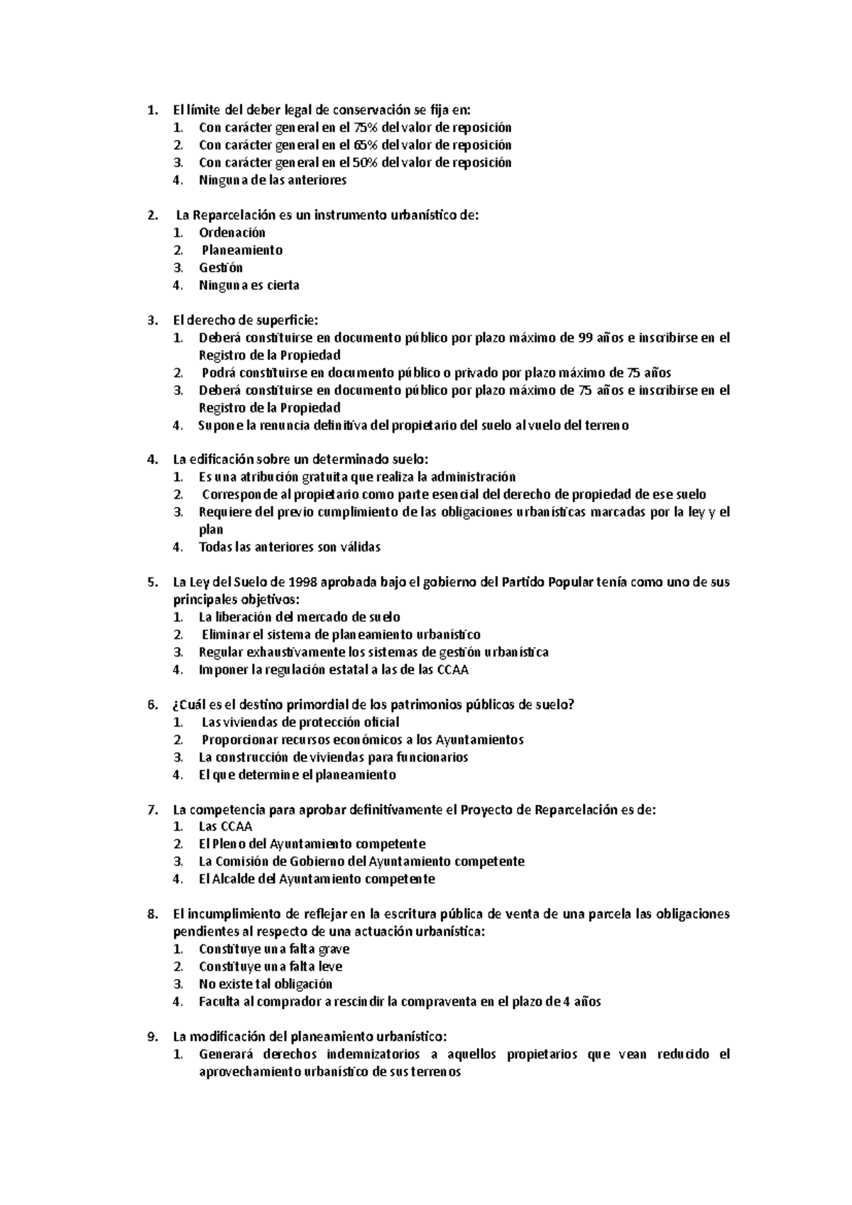 Tests ex urba - Test - El límite del deber legal de conservación se ...