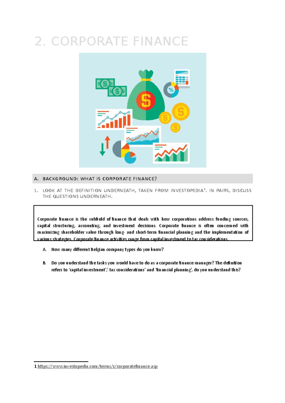 Financial English 2 - unit 3 - 2. CORPORATE FINANCE A. BACKGROUND: WHAT ...