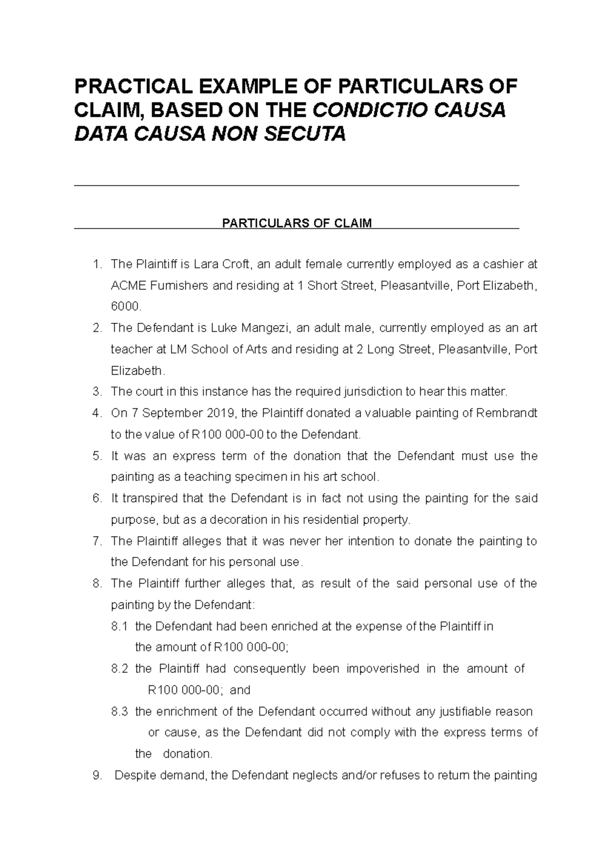 POC - Ccdcns - Specific contracts notes - PRACTICAL EXAMPLE OF ...