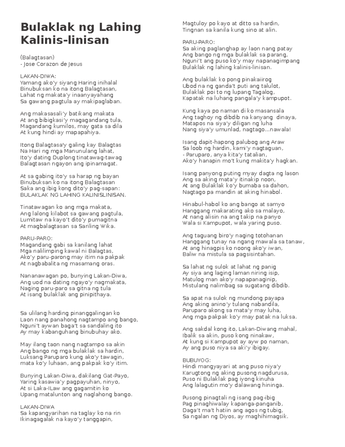 Bulaklak ng Lahing Kalinis linisan - Bulaklak ng Lahing Kalinis-linisan ...