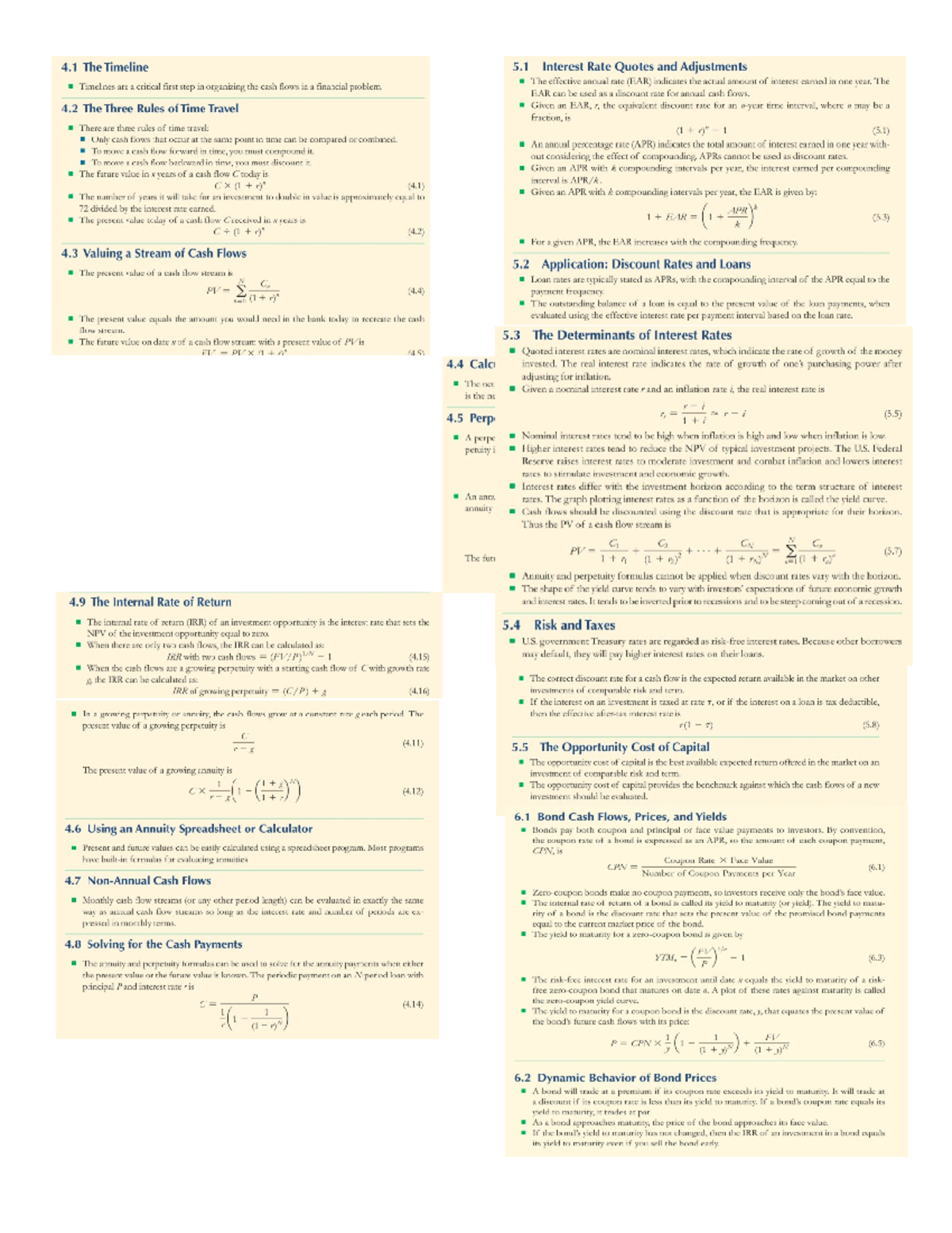 Textbook Cheat Sheet - FIN 1XXE - Studocu