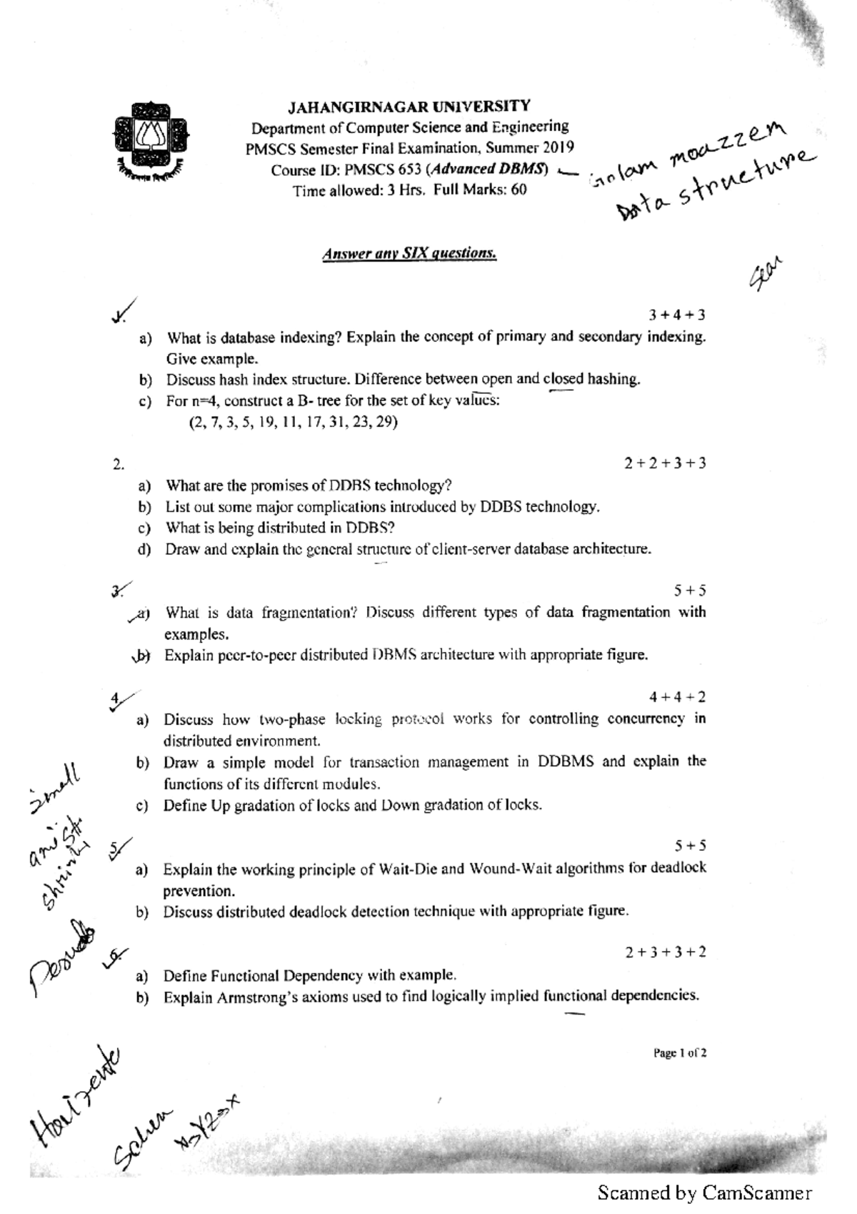Advance DBMS - journal - Computer Architecture - Scanned by CamScanner ...